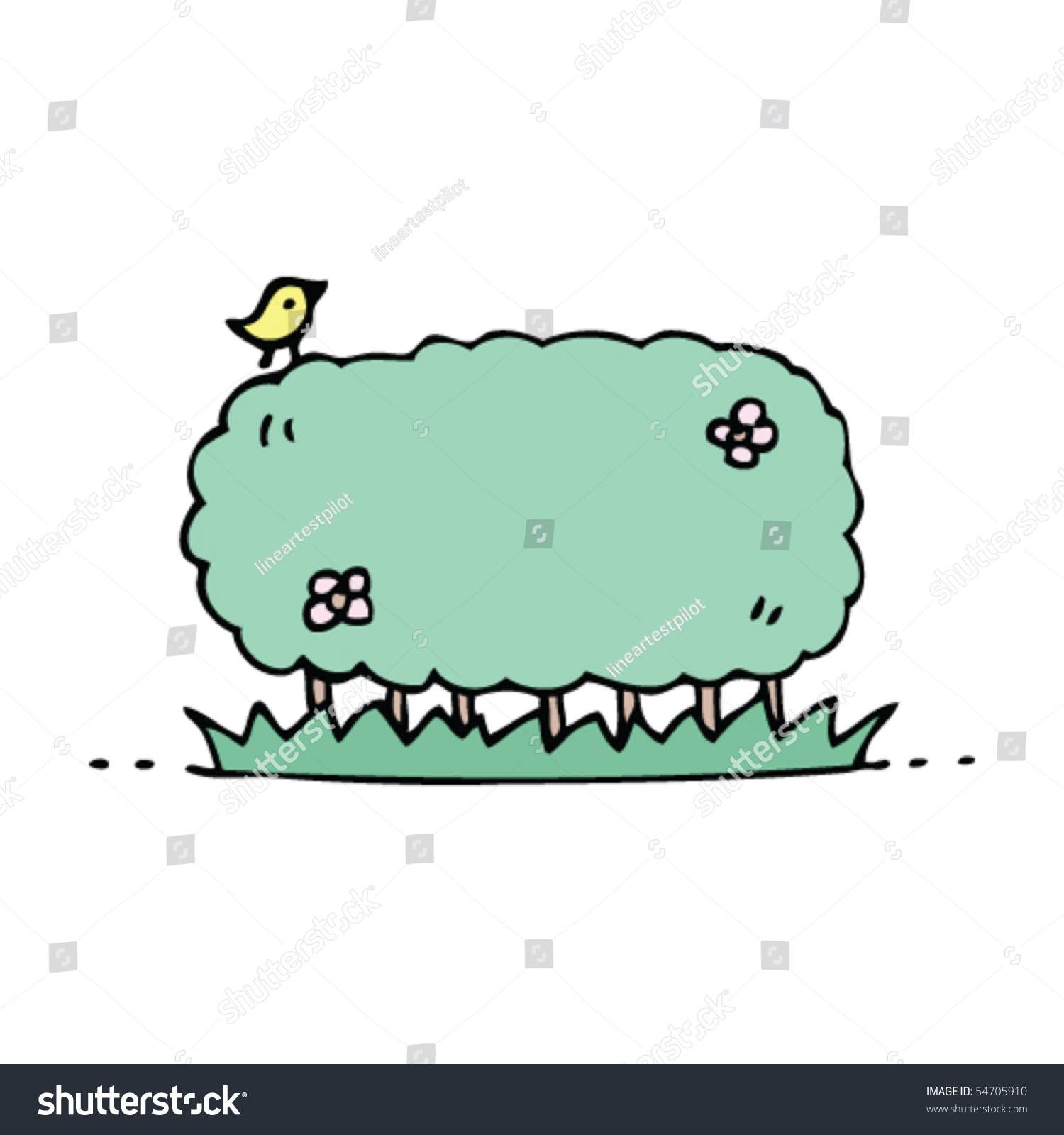 Hedgerow Cartoon Stock Vector (Royalty Free) 54705910