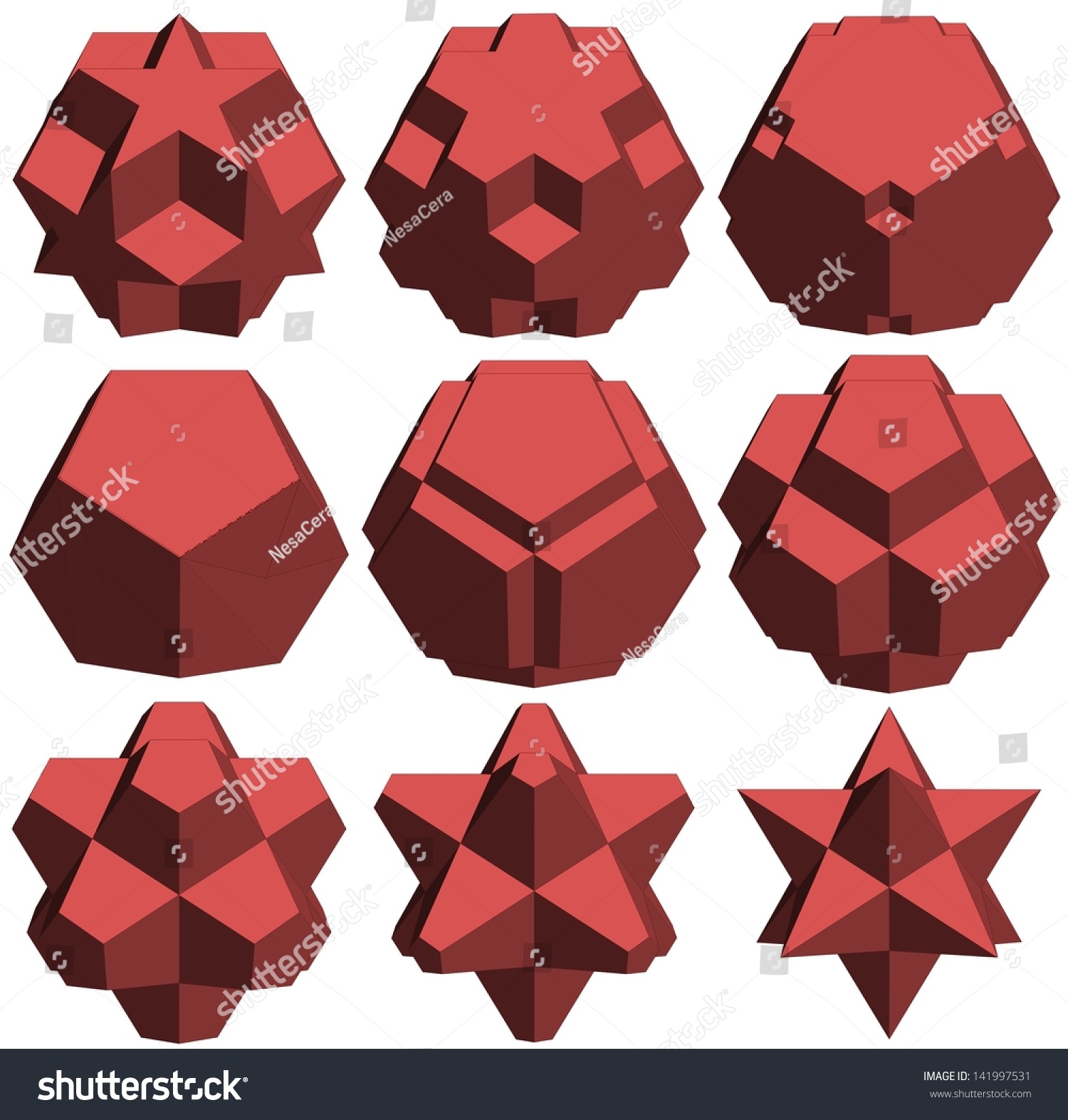 Hedra Star Transformation Structure Shape Vector Stock Vector (Royalty ...