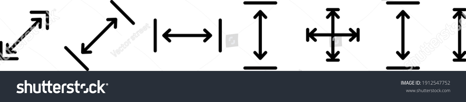 Height Width Icon Area Size Dimension Stock Vector (Royalty Free ...