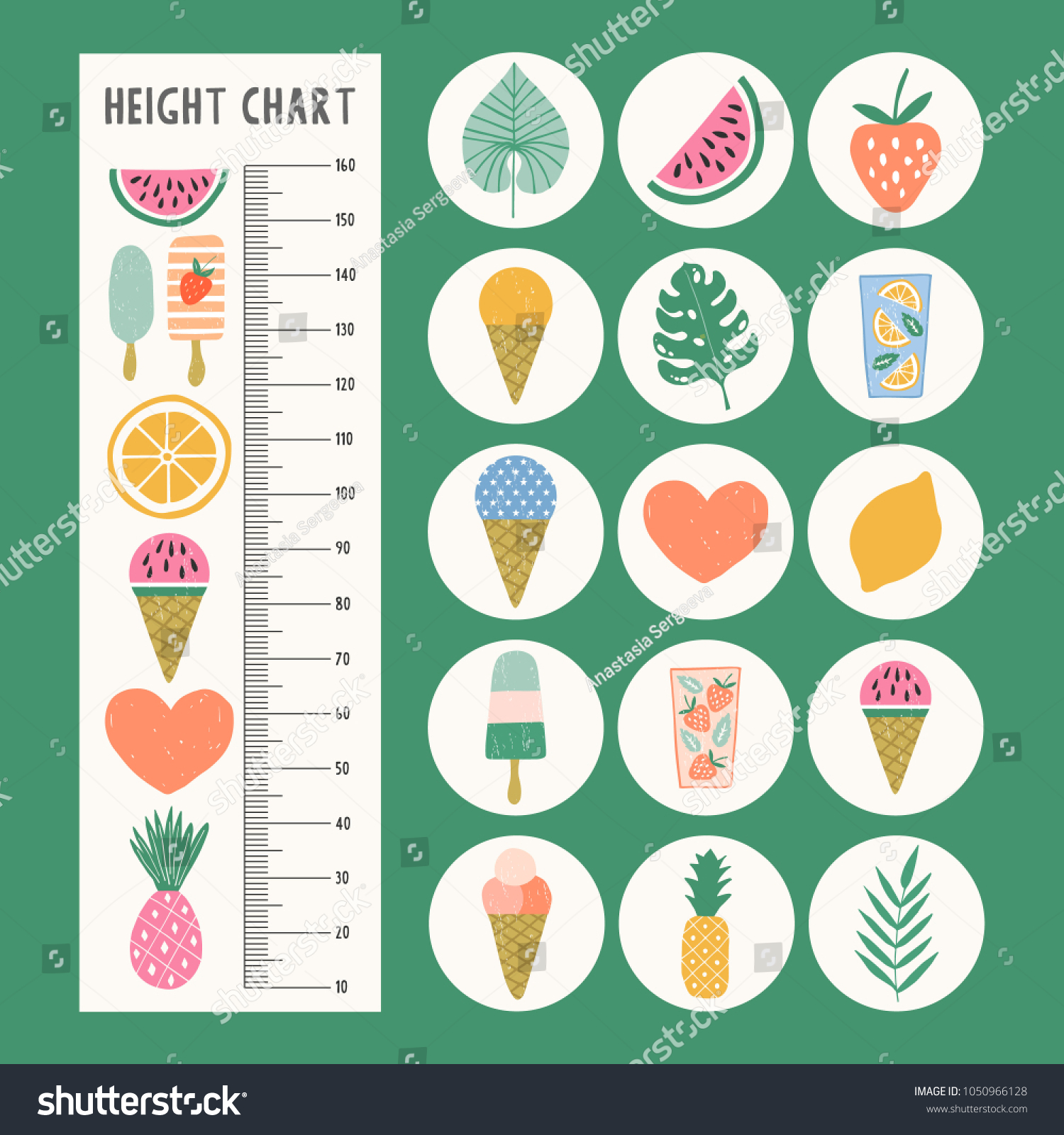 Height Chart Children Stock Vector (Royalty Free) 1050966128