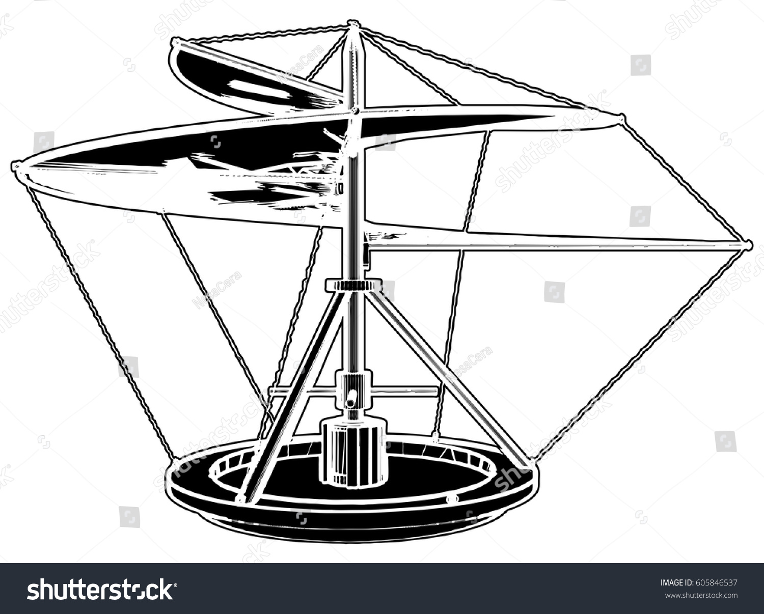 Helicopter Flying Machine Invention Vector 01: เวกเตอร์สต็อก (ปลอดค่า ...