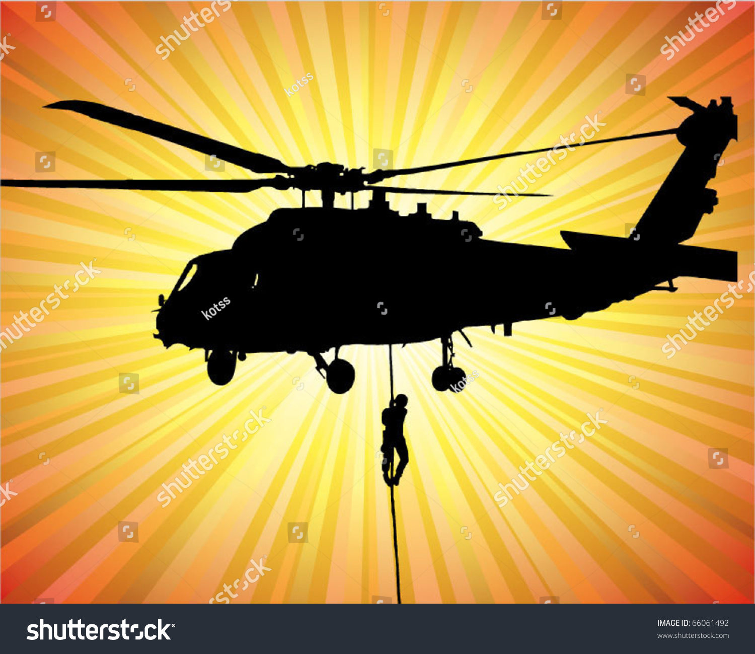 Helicopter Rescue Operation - Vector Illustration - 66061492 : Shutterstock