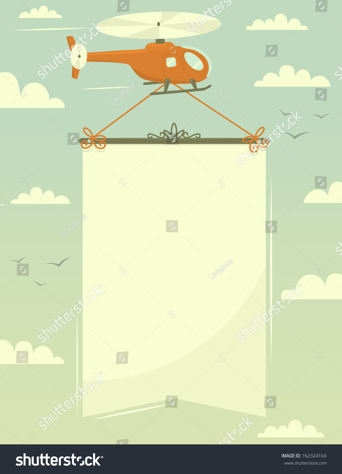 Helicopter Banner Vector Illustration Stock Vector (Royalty Free) 162324164