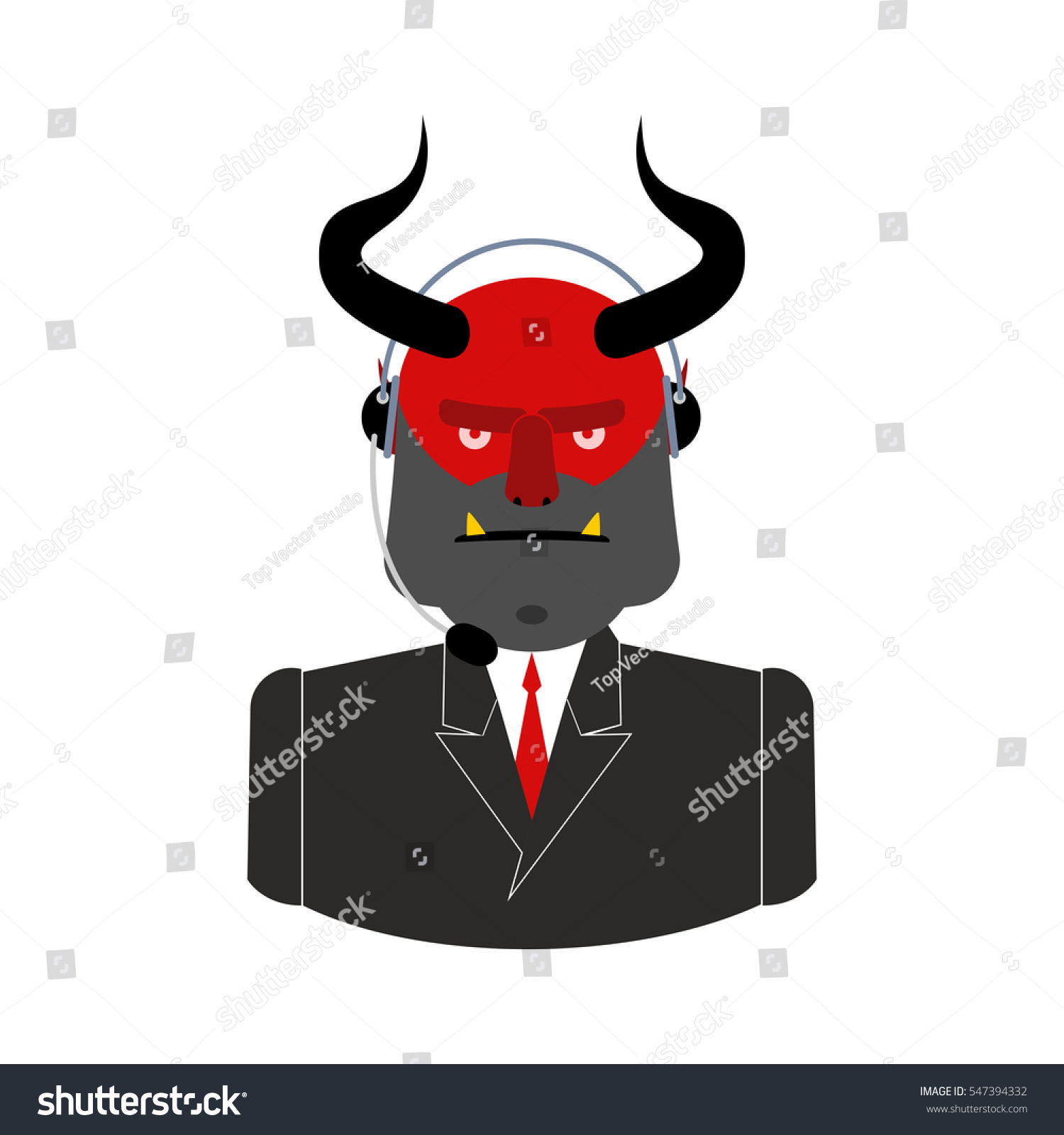 Hell Call Center Satan Headset Devil Stock Vector (Royalty Free) 547394332