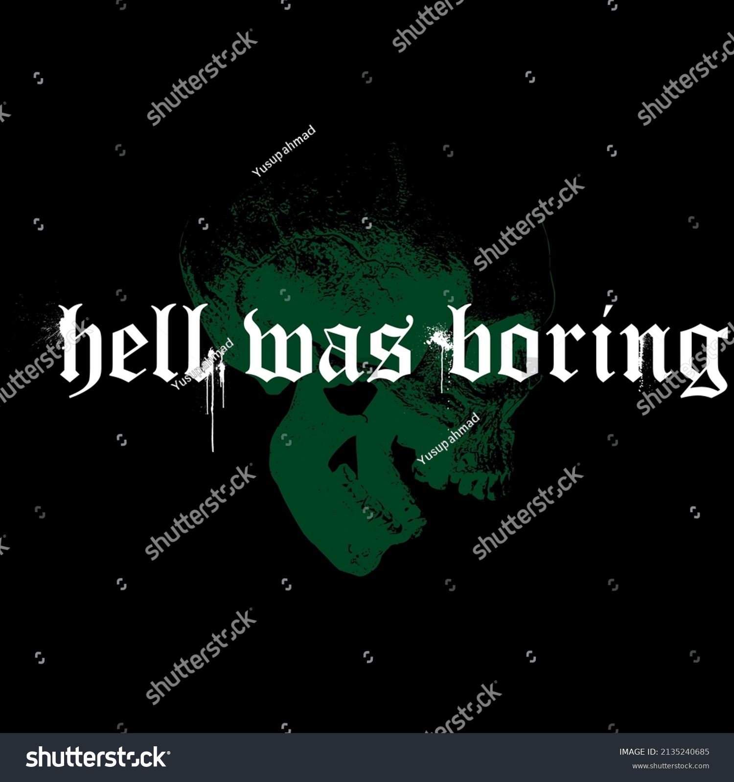 Hell Boring Writing Vector Skull Concept Stock Vector (Royalty Free ...