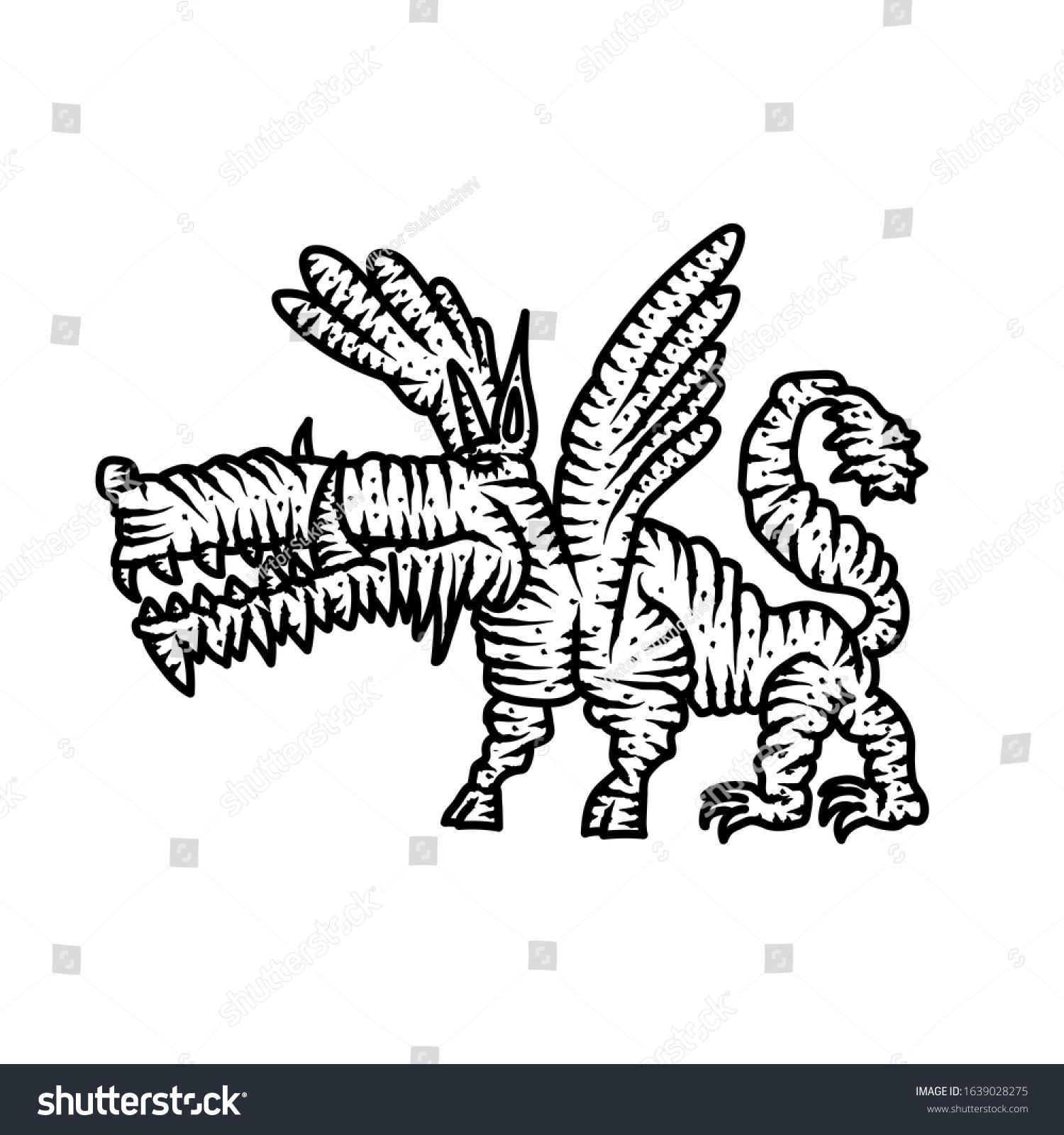 Hellhound Medieval Dog Vector Illustration Stock Vector (Royalty Free ...