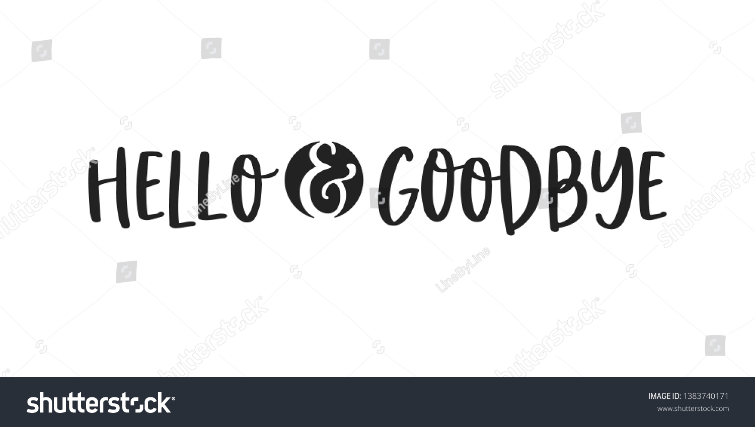 Hello Goodbye Vector Text Typography Illustration: vector de stock ...
