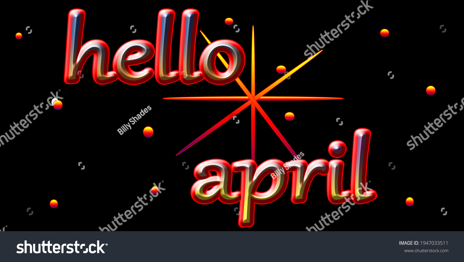 Hello April Typography Posture On Black Stock Vector (Royalty Free ...