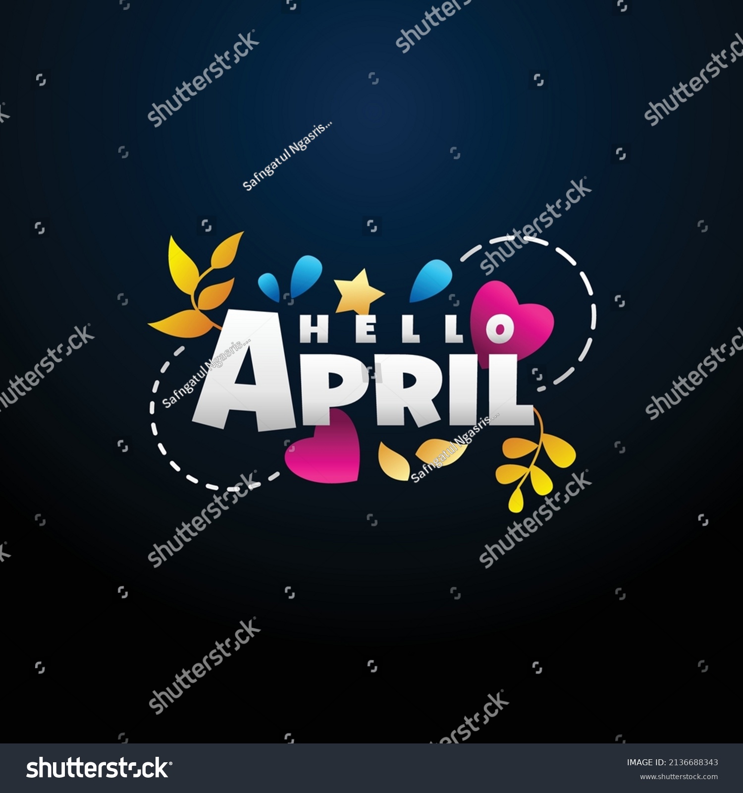 Hello April Vector Banner Design Stock Vector (Royalty Free) 2136688343 ...