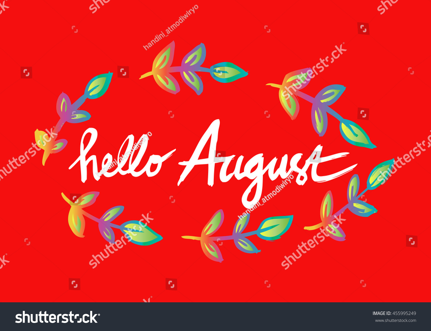 Hello Augusthand Drawing Illustration Stock Vector (Royalty Free ...