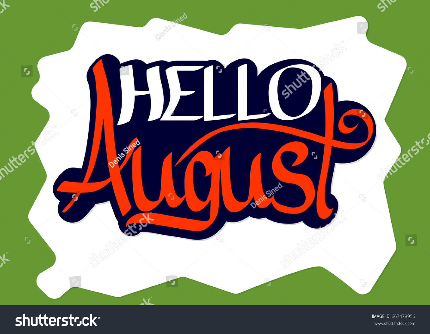 Hello August Poster Design Template Vector Stock Vector (Royalty Free ...