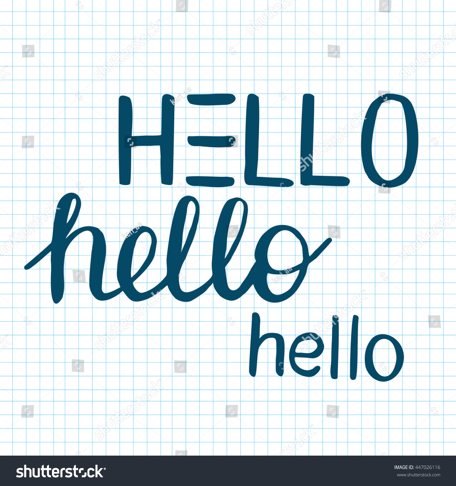 Hello Calligraphy Lettering Vector Illustration Stock Vector (Royalty ...