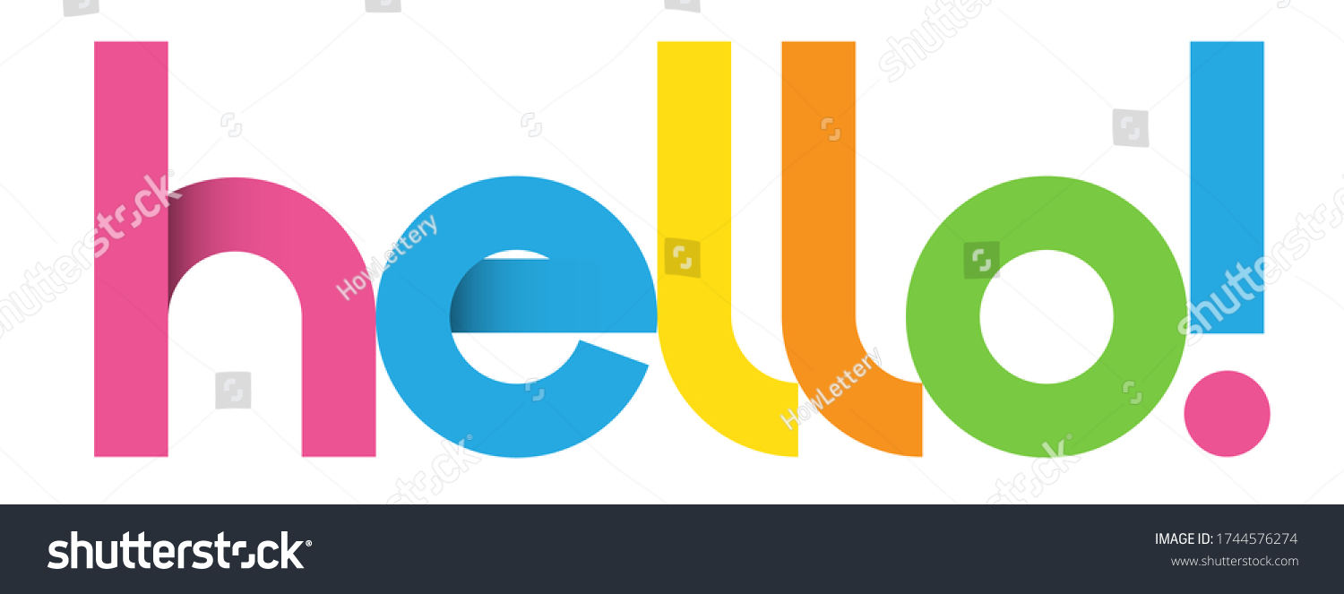 Hello Colorful Vector Geometric Type Banner Stock Vector (Royalty Free ...