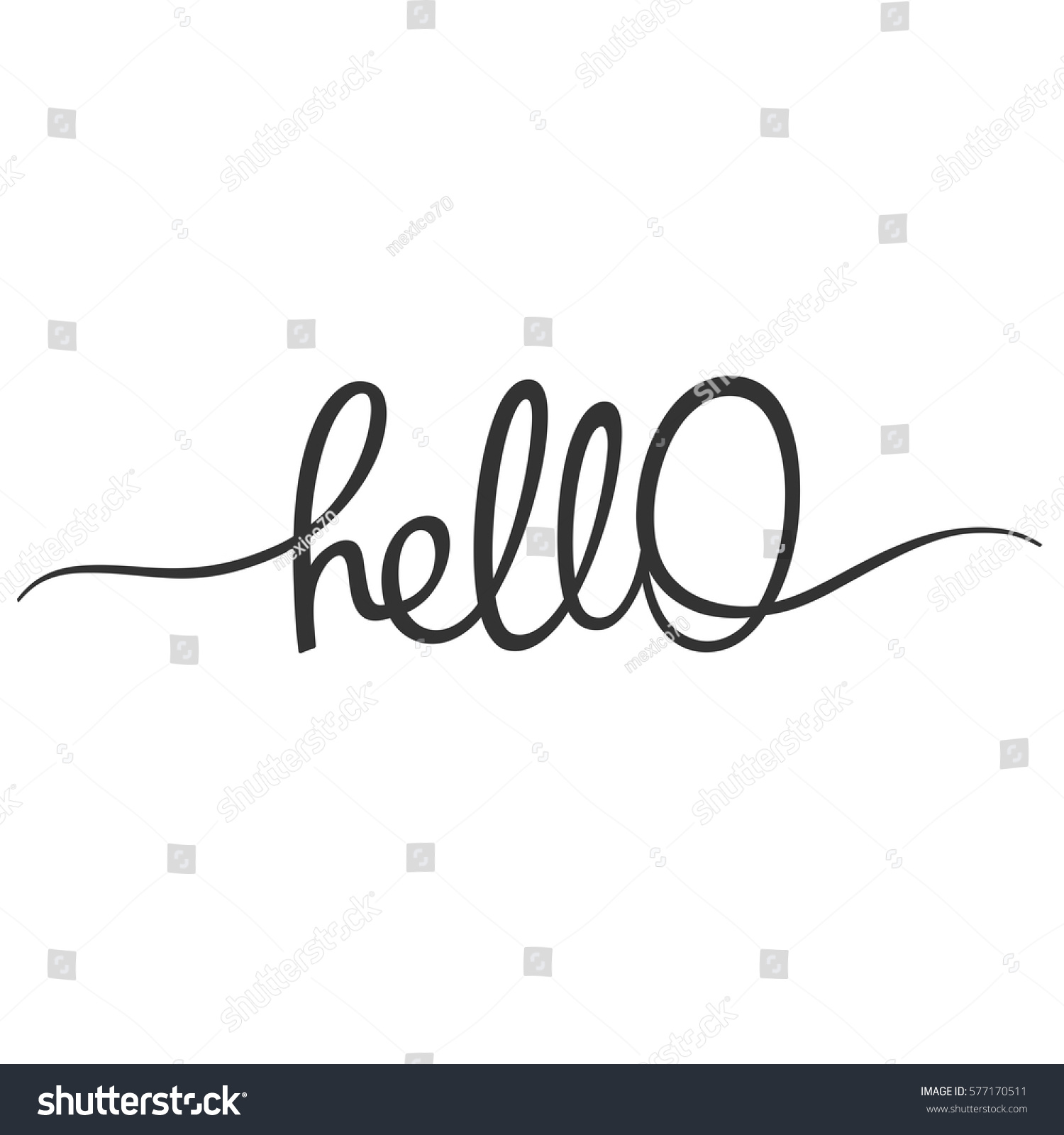 Hello Creative Handwritten Label Greeting Stock Vector 577170511 ...