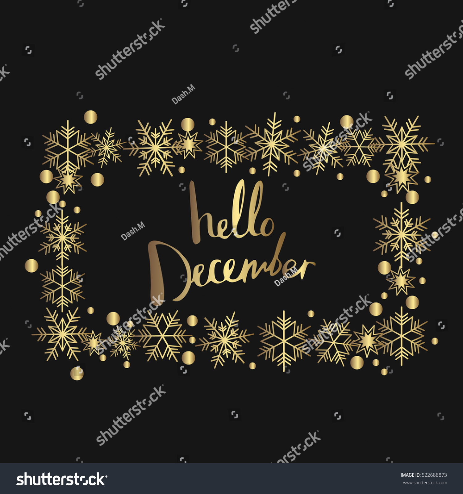 Hello December Print Design Stock Vector 522688873 - Shutterstock