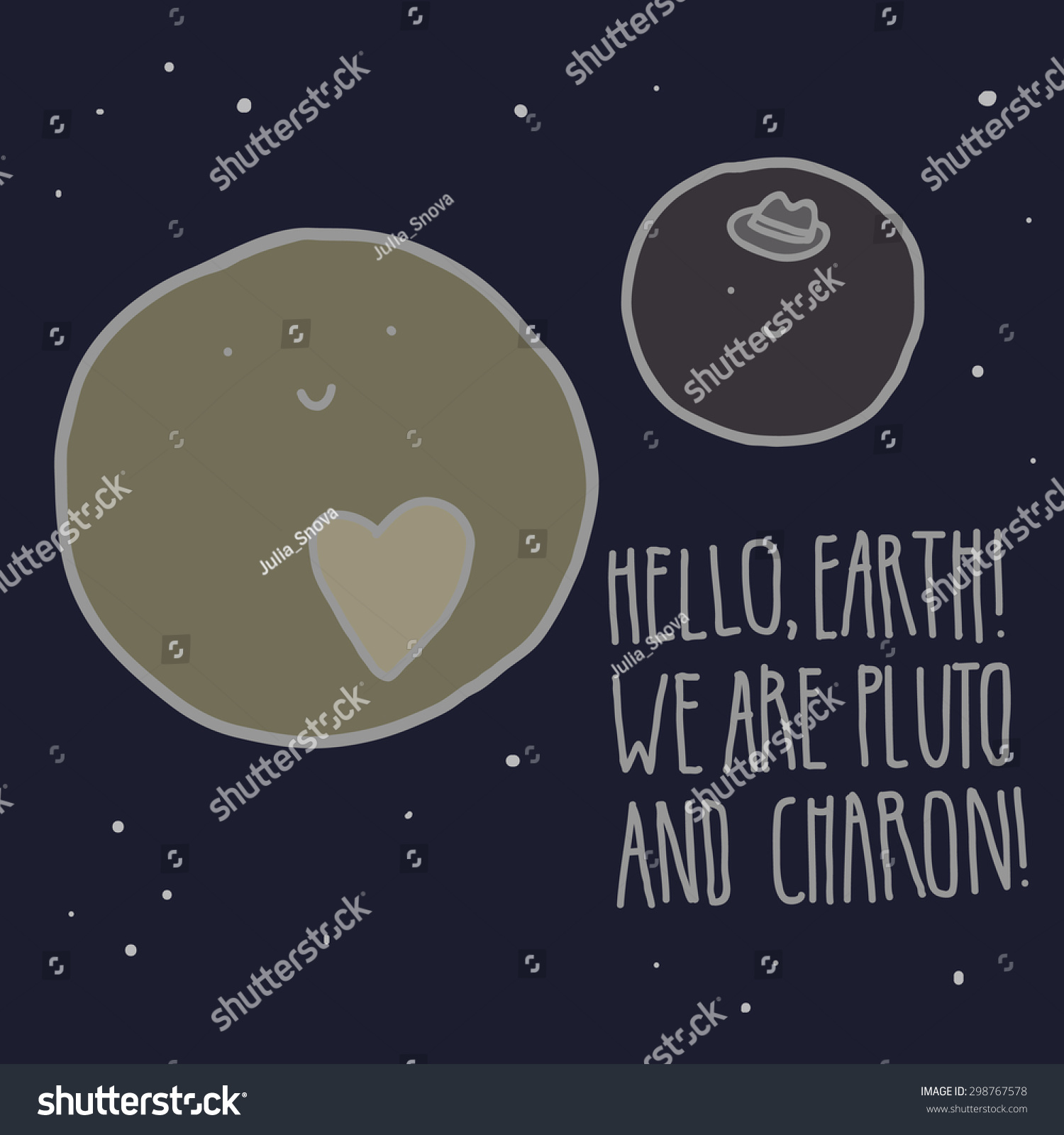Hello Earth Pluto Charon Cute Vector Stock Vector (Royalty Free ... Hello Earth Pluto Charon Cute Vector Stock Vector (Royalty Free ...