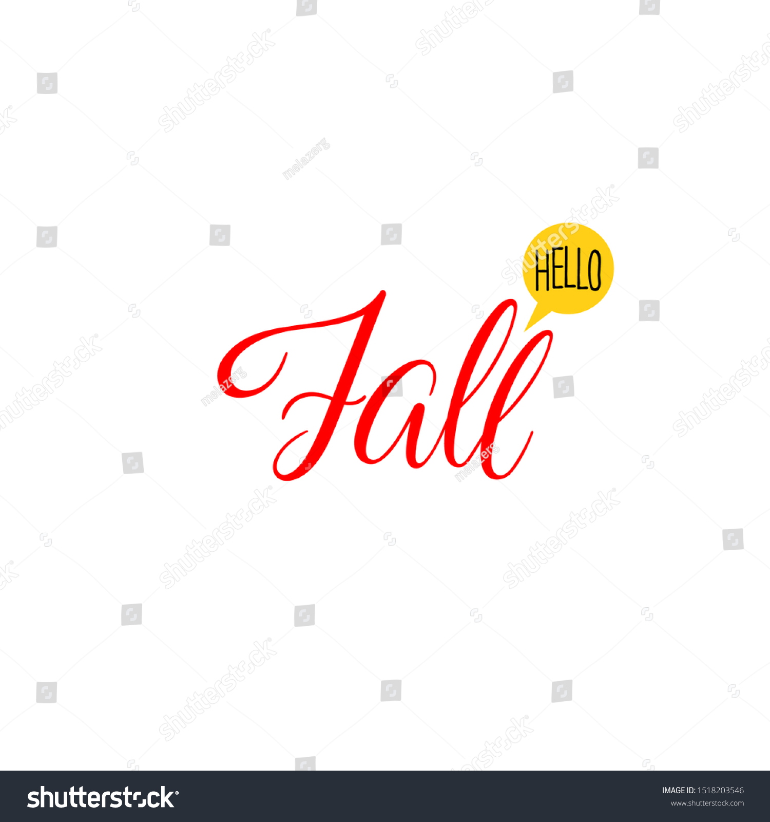 Hello Fall Calligraphy Vector Handlettering Illustration Stock Vector ...