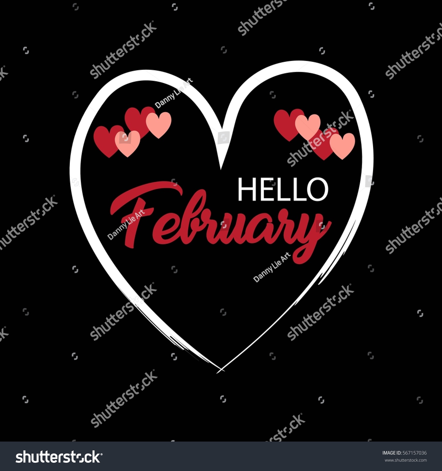 Hello February Lettering Stock Vector (Royalty Free) 567157036 ...