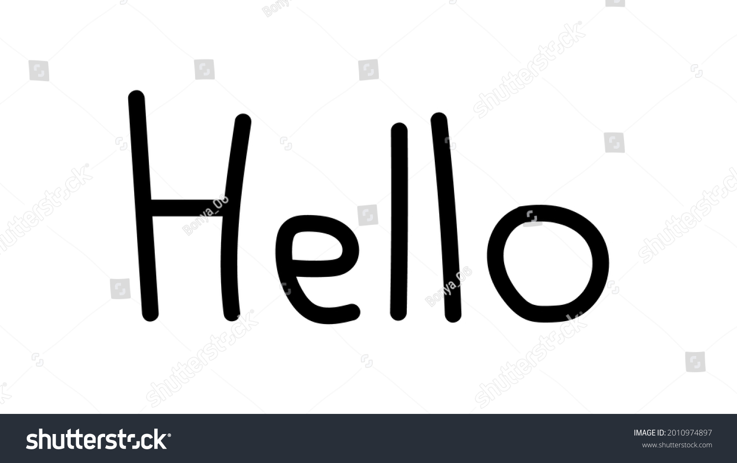 Hello Handdrawn Greeting Vector Illustration Stock Vector (Royalty Free ...