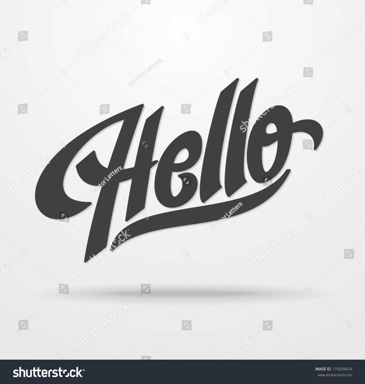 Hello Hand Lettering Stock Vector 179204654 - Shutterstock