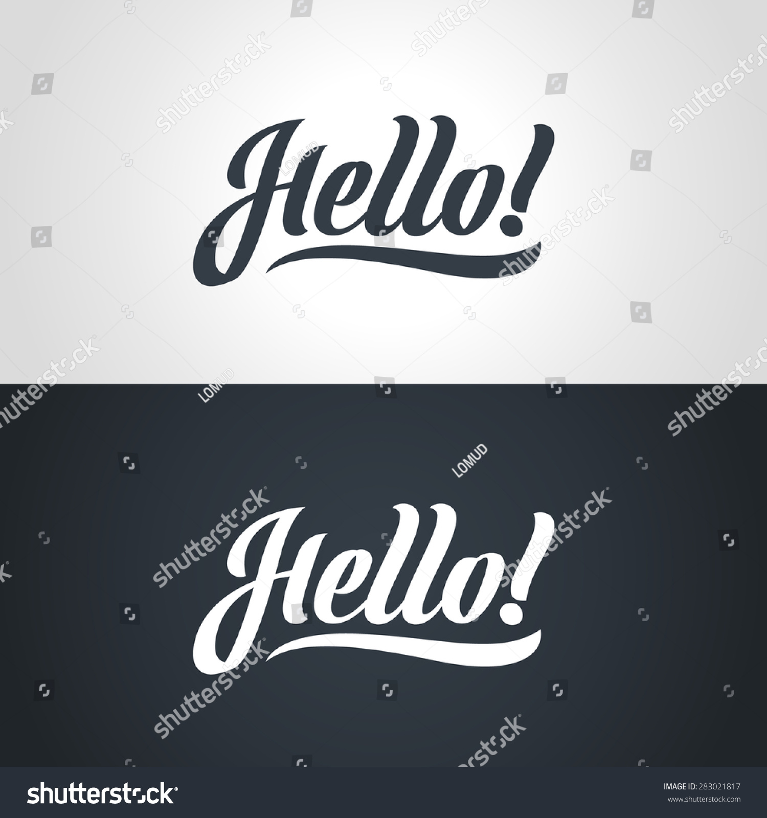 Hello Handlettering Handmade Vector Calligraphy : image vectorielle de ...