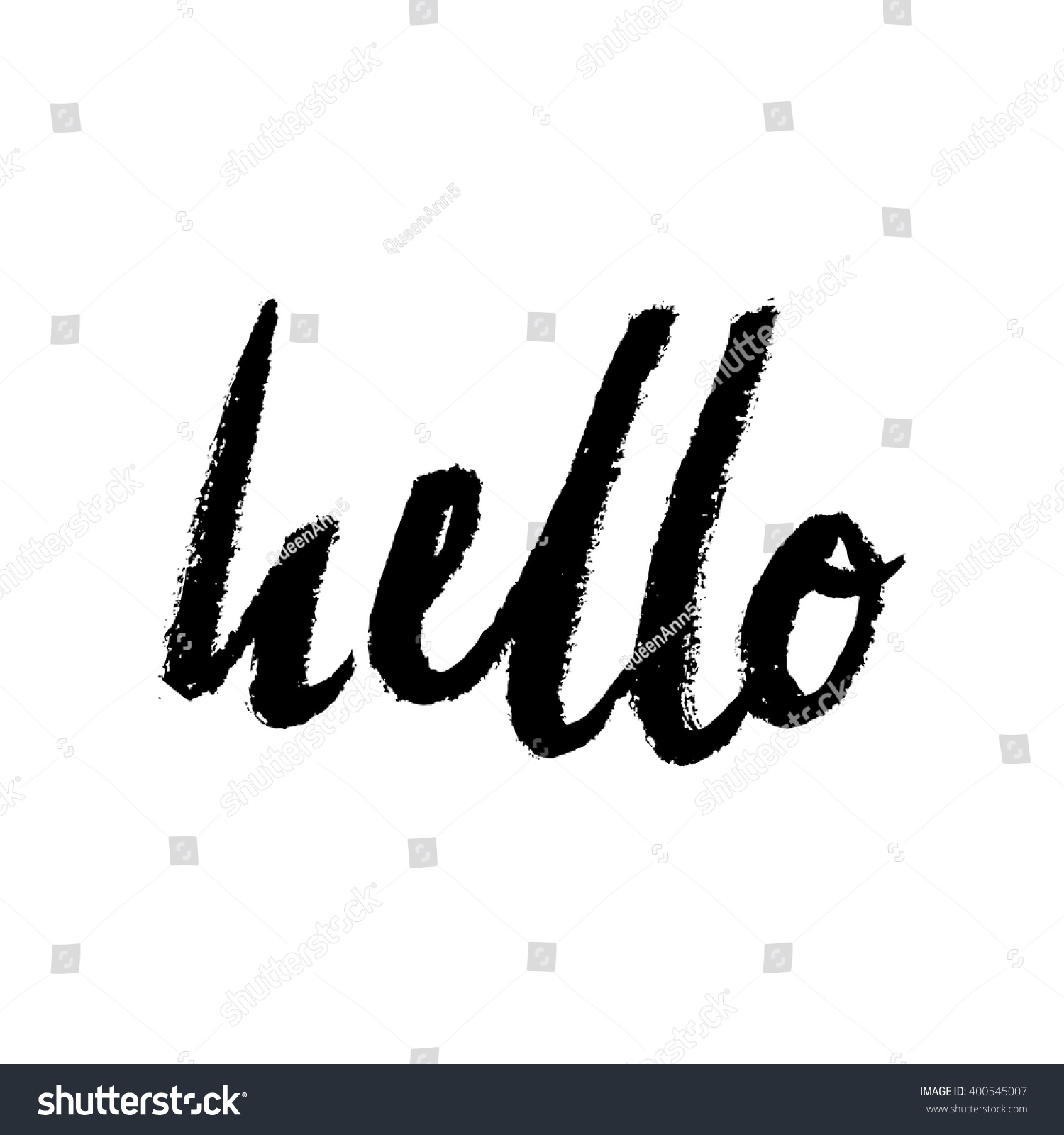 Hello Hand Lettering Vector Calligraphy Stock Vector (Royalty Free ...