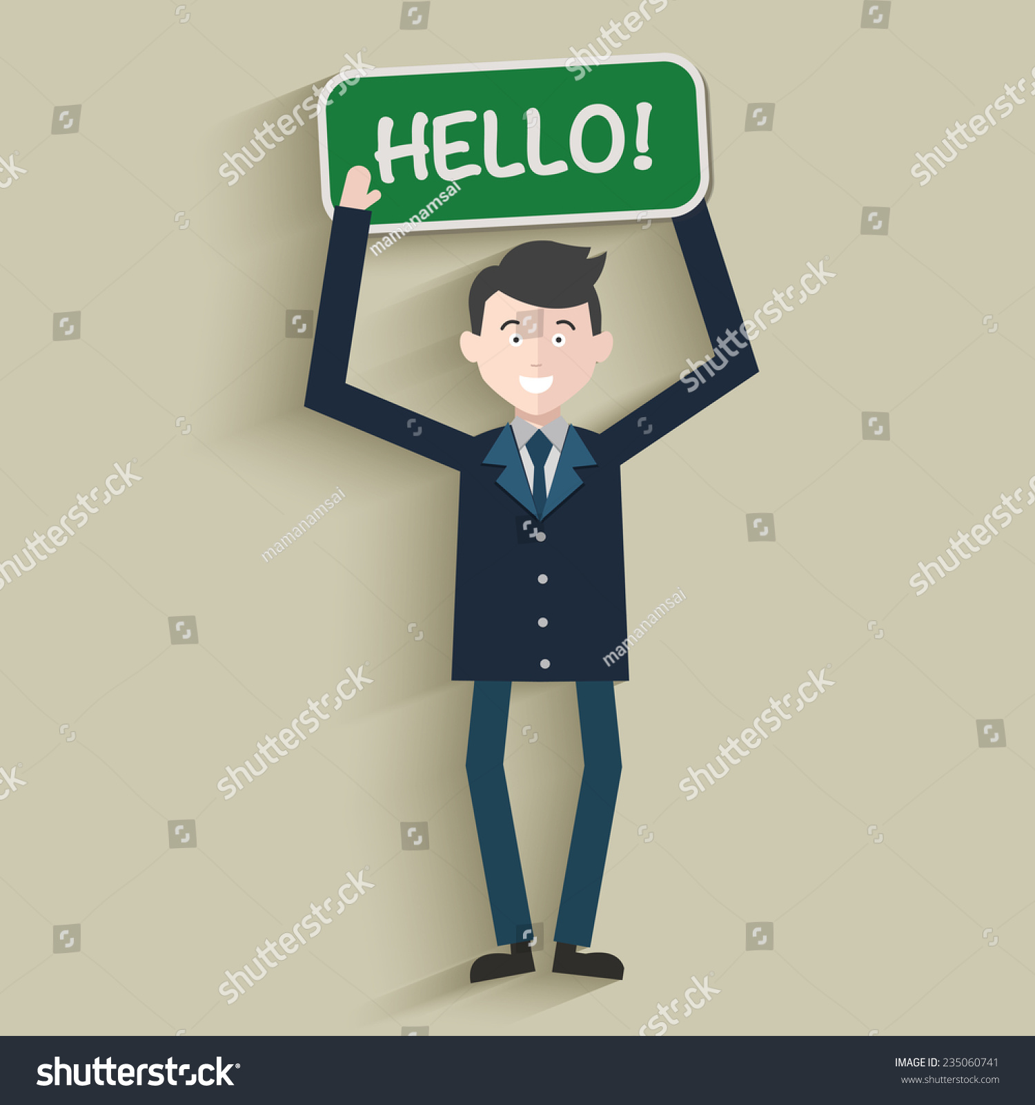 Hello,Human Resource,Businessman Design,Clean Vector - 235060741 ...