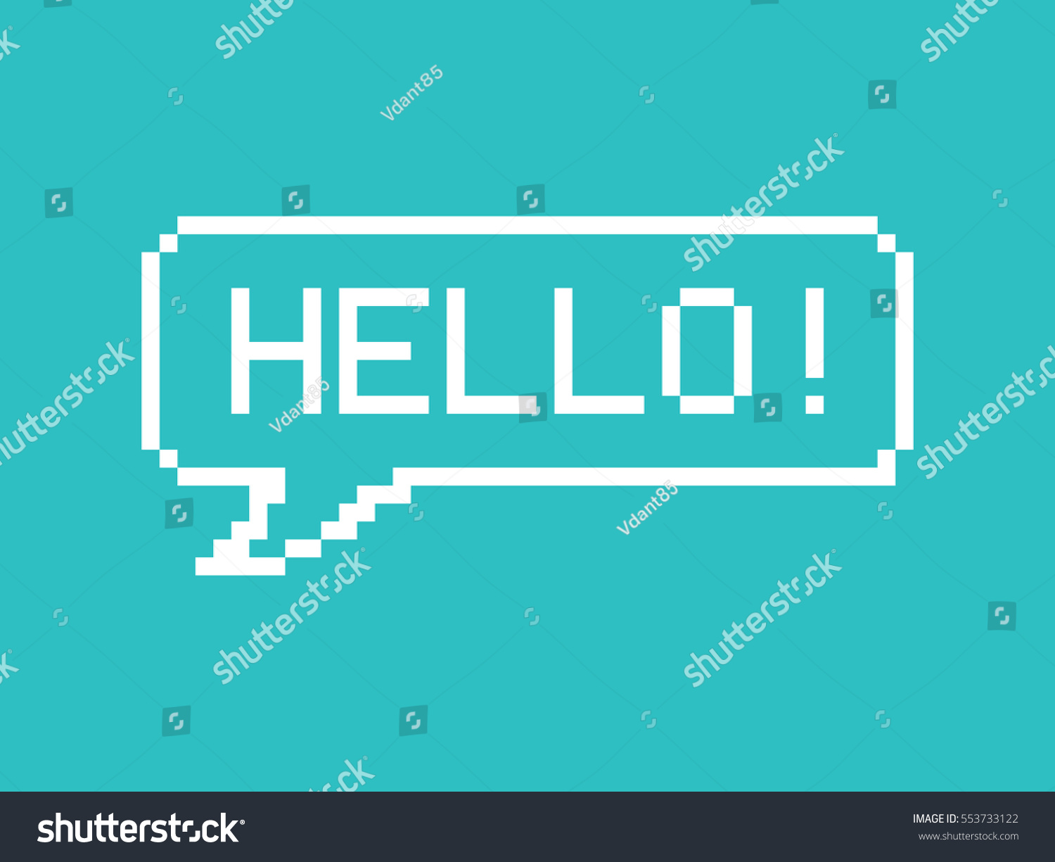 Hello Speech Bubble 8bit Pixel Art: เวกเตอร์สต็อก (ปลอดค่าลิขสิทธิ์ ...