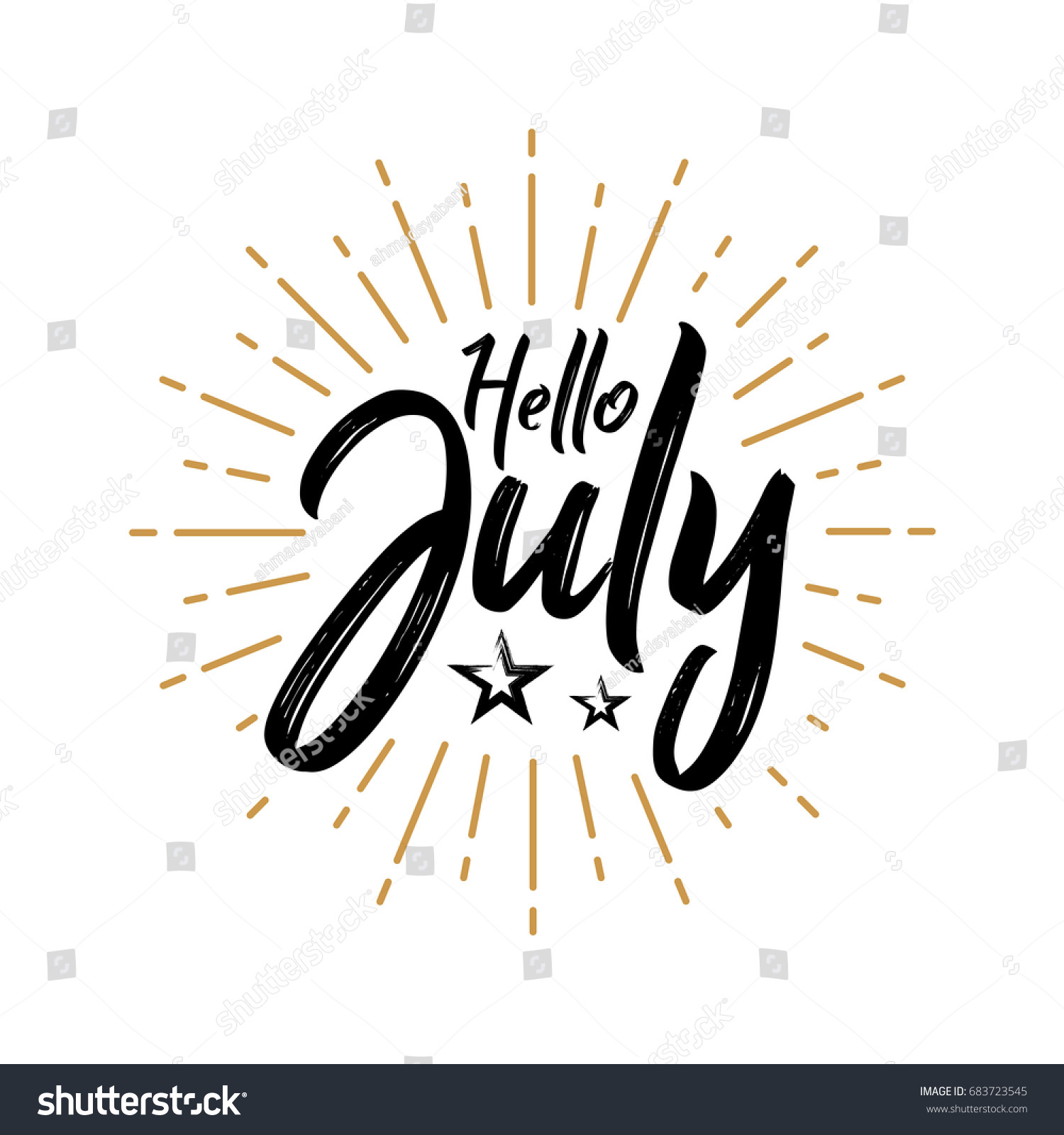 Hello July Firework Vector Greeting New: vector de stock (libre de ...