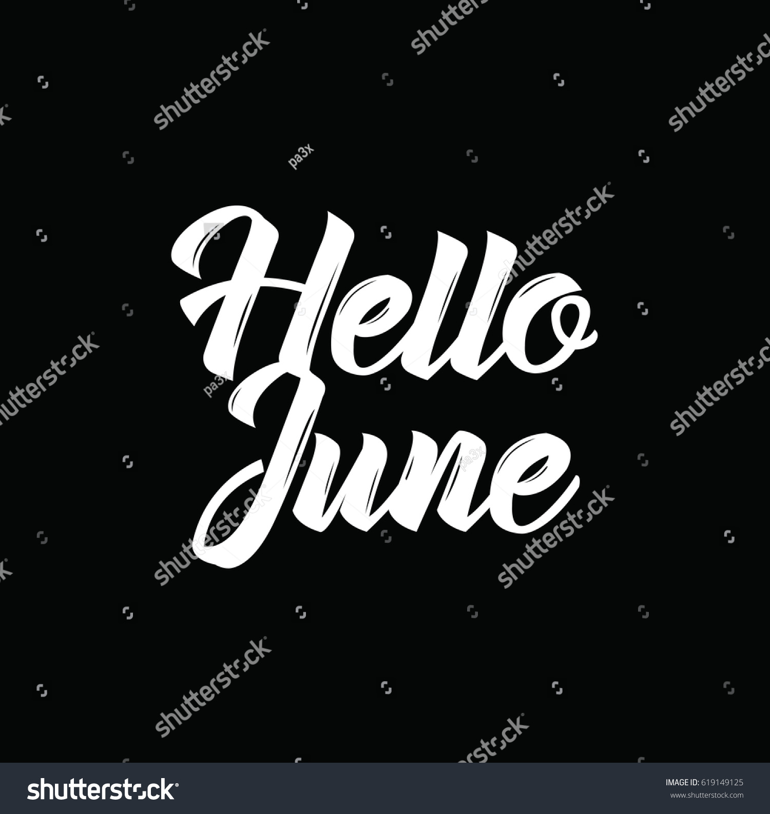 Hello June Text Design Vector Calligraphy: vector de stock (libre de ...