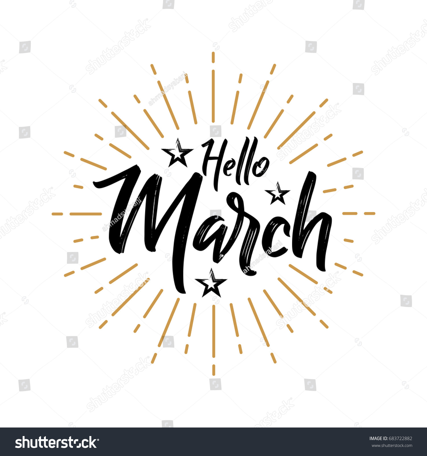Hello March Firework Vector Greeting New Stock Vector (Royalty Free ...
