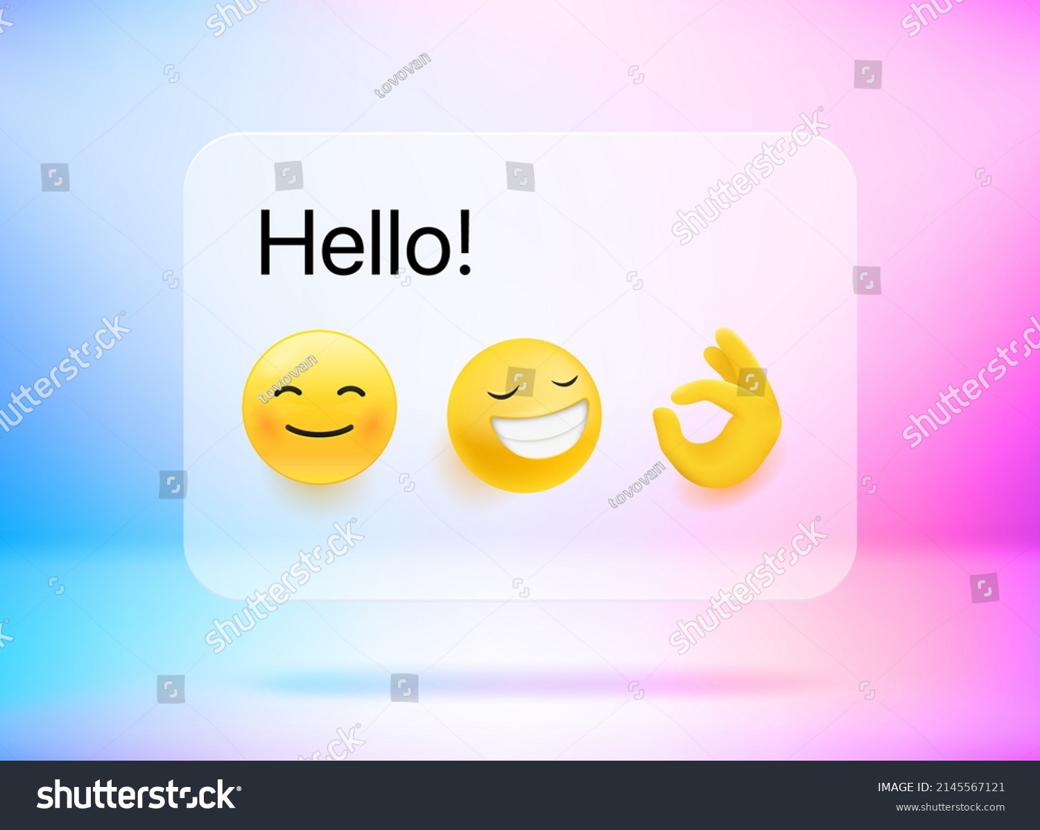 Hello Message Chat Message Cute Emojis Stock Vector (Royalty Free ...