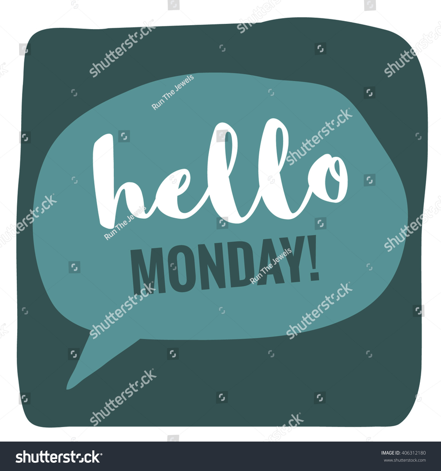 Hello Monday Flat Vector Design Brush Stock Vector (Royalty Free) 406312180