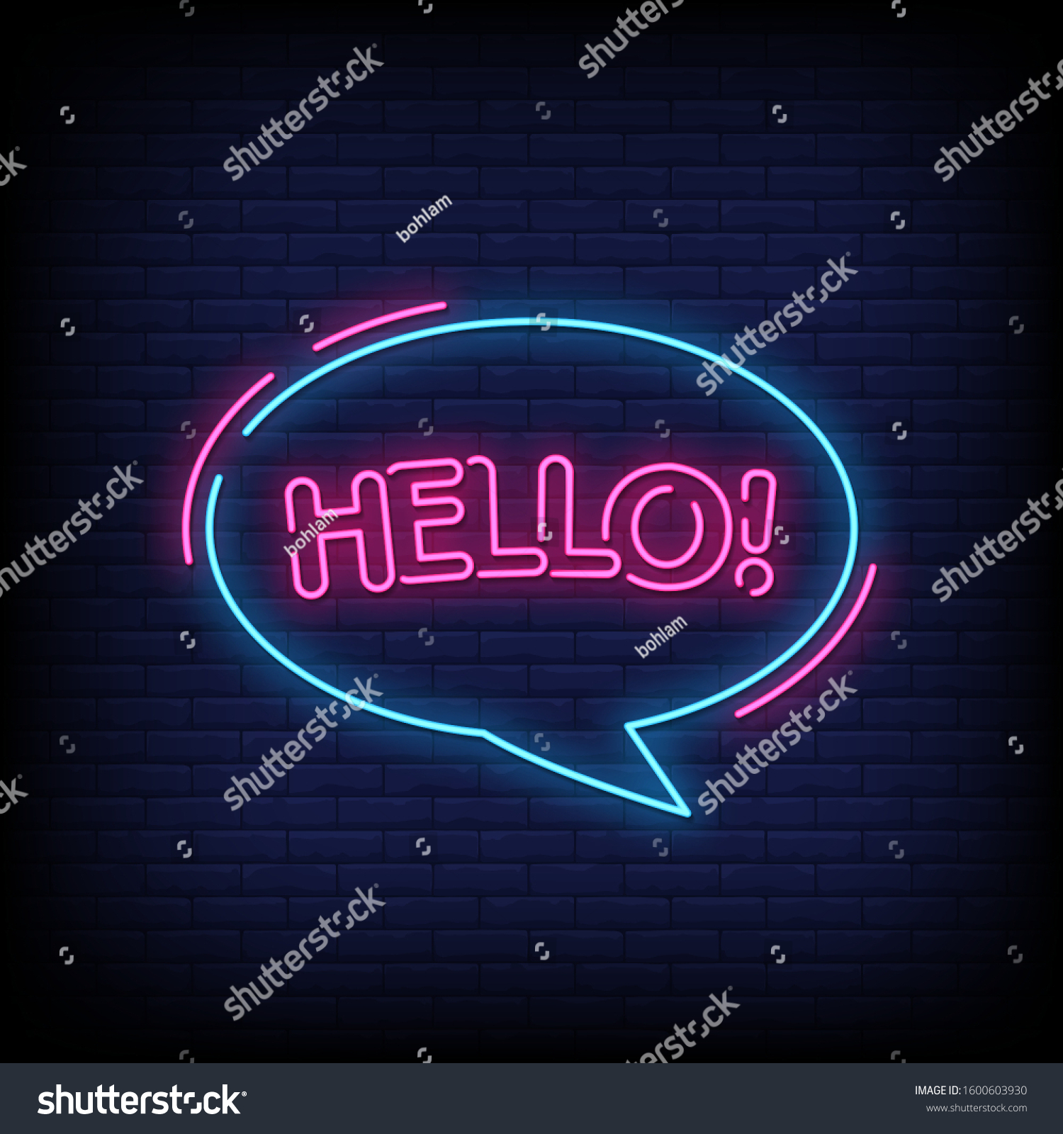 Hello Neon Signs Style Text Vector Stock Vector (Royalty Free) 1600603930
