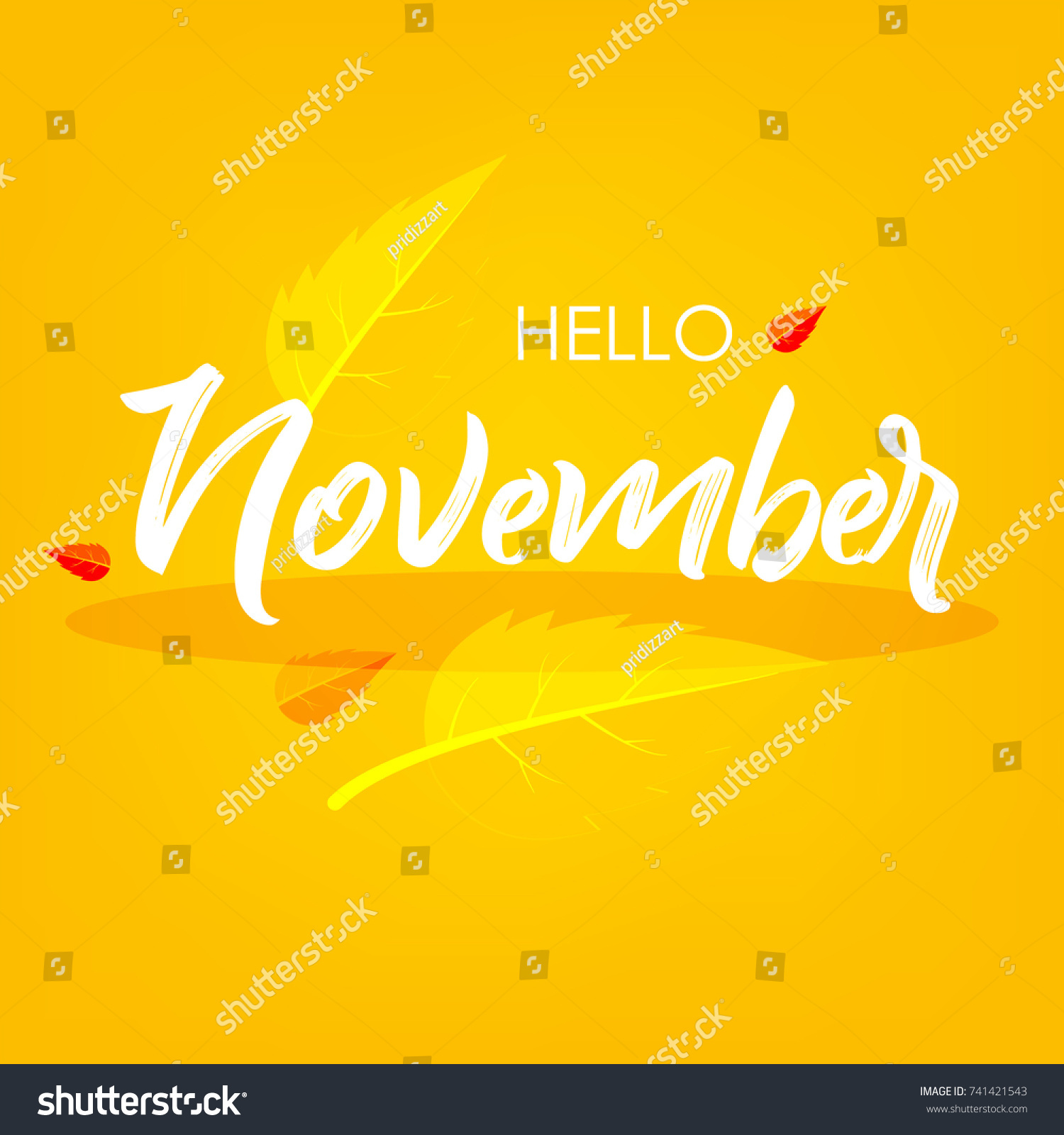 Hello November Vector Illustration Design Background Stock Vector ...