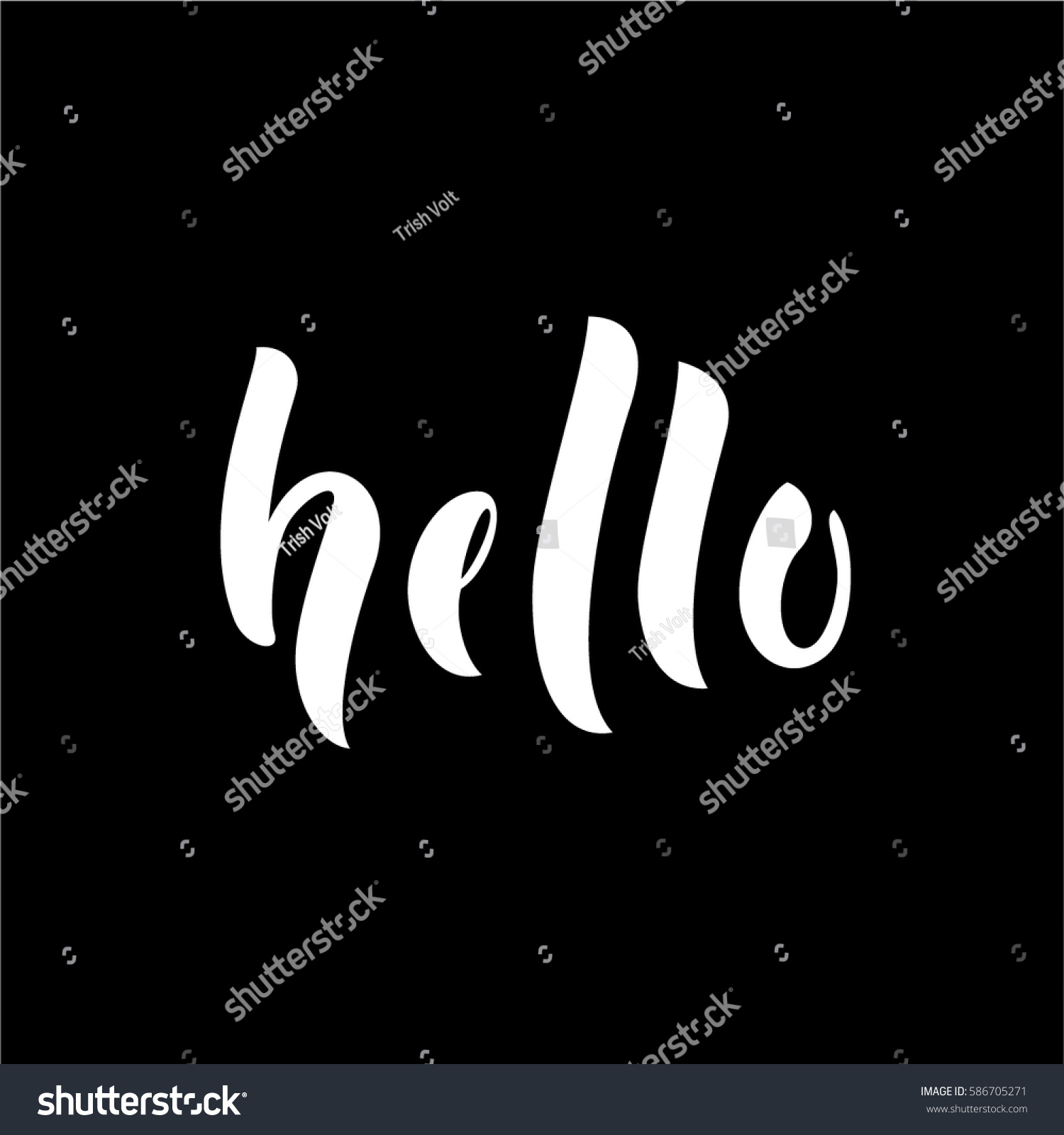 Hello Phrase Quote Simple Modern Calligraphic Stock Vector (Royalty ...