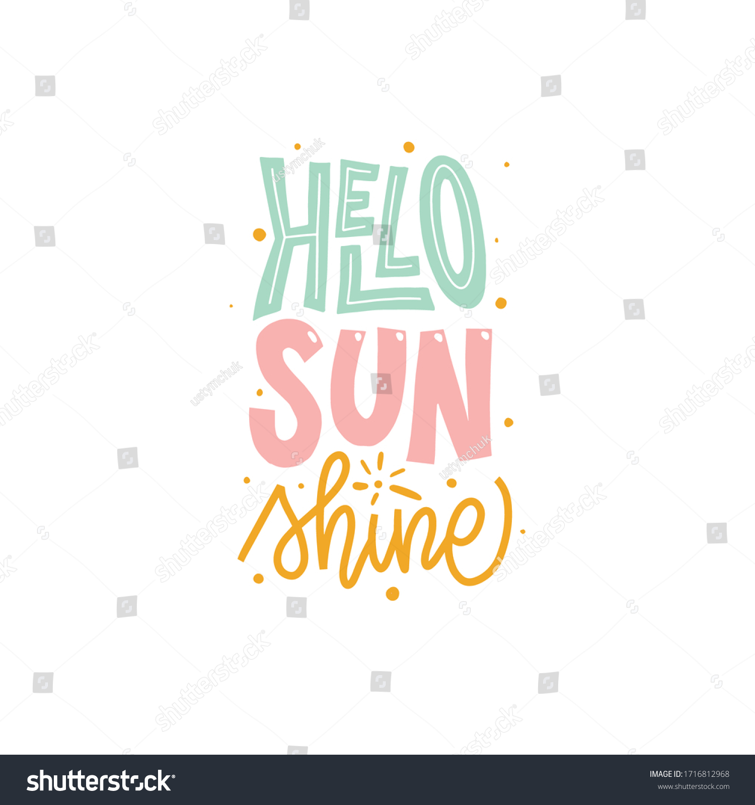 Hello Sunshine Vector Card Lettering Stock Vector (Royalty Free) 1716812968