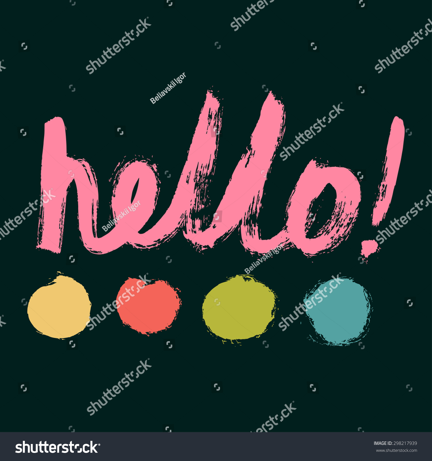 Hello Text Hand Drawn Stock Vector (Royalty Free) 298217939 | Shutterstock
