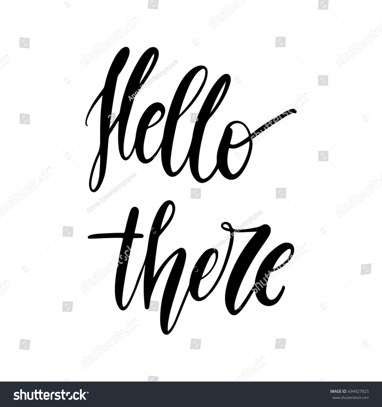 Hello There Hand Lettered Phrase Vector Stock Vector (Royalty Free ...