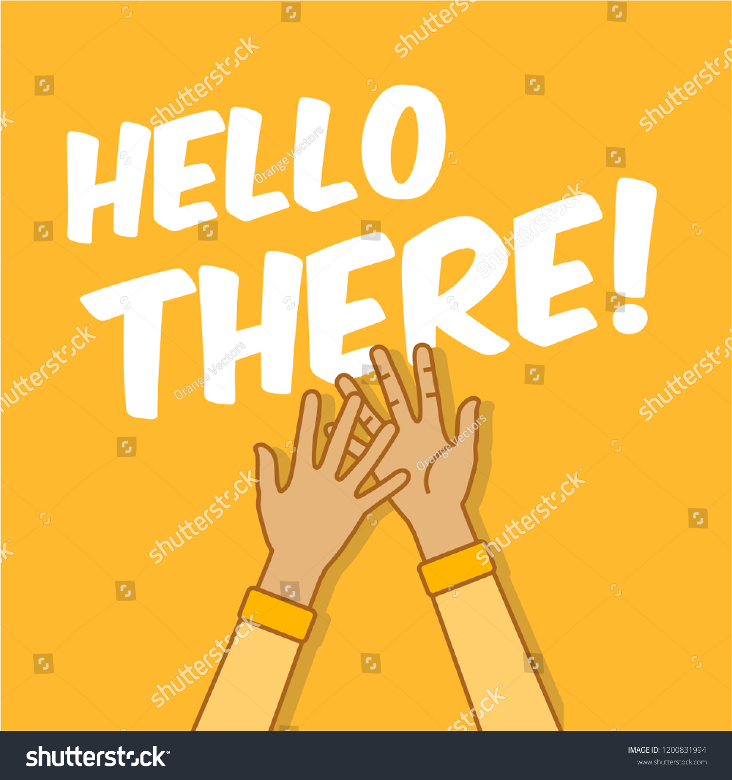 Hello There Waving Hand Vector Illustration Stock Vector (Royalty Free ...