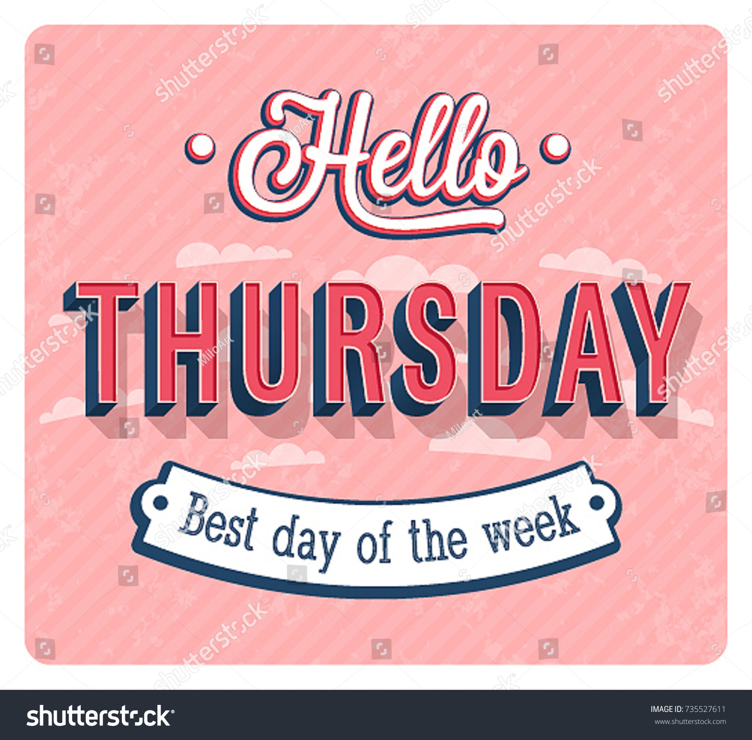Hello Thursday Typographic Design Vector Illustration Stock Vector ...