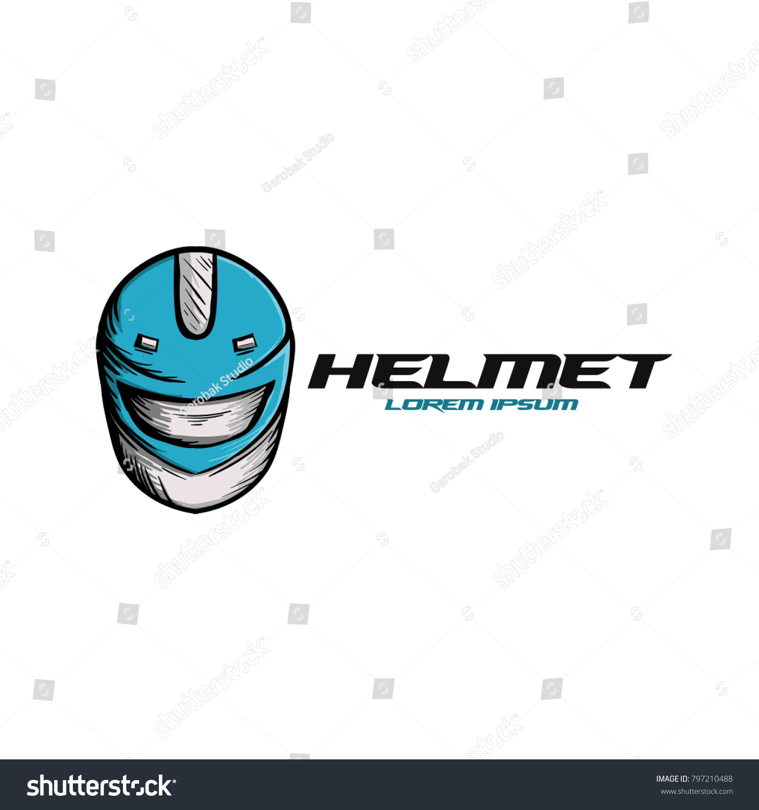 Helmet Racing Logo Design Stock Vector (Royalty Free) 797210488
