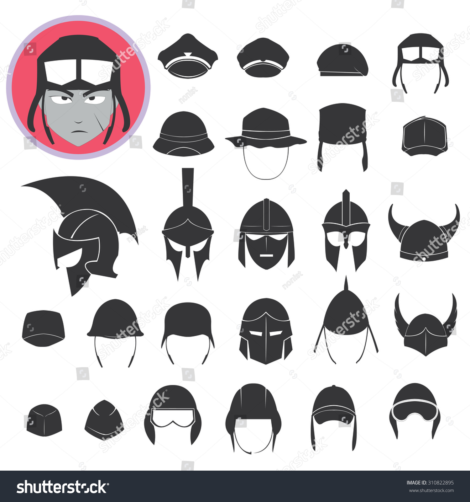 Helmet Soldier Vector Icon Stock Vector (Royalty Free) 310822895