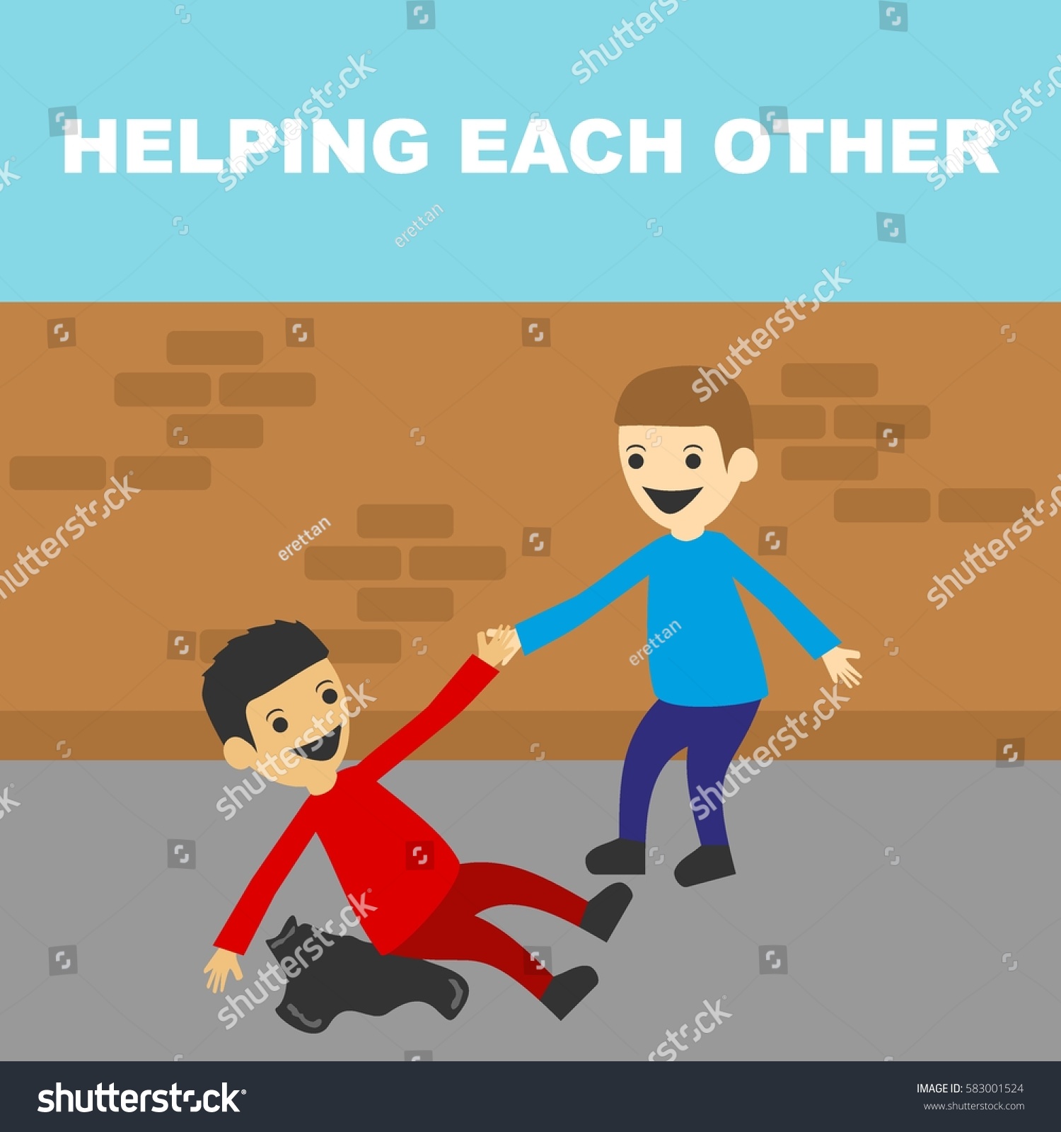 Help Each Other Illustration Concept Stock Vector (Royalty Free ...
