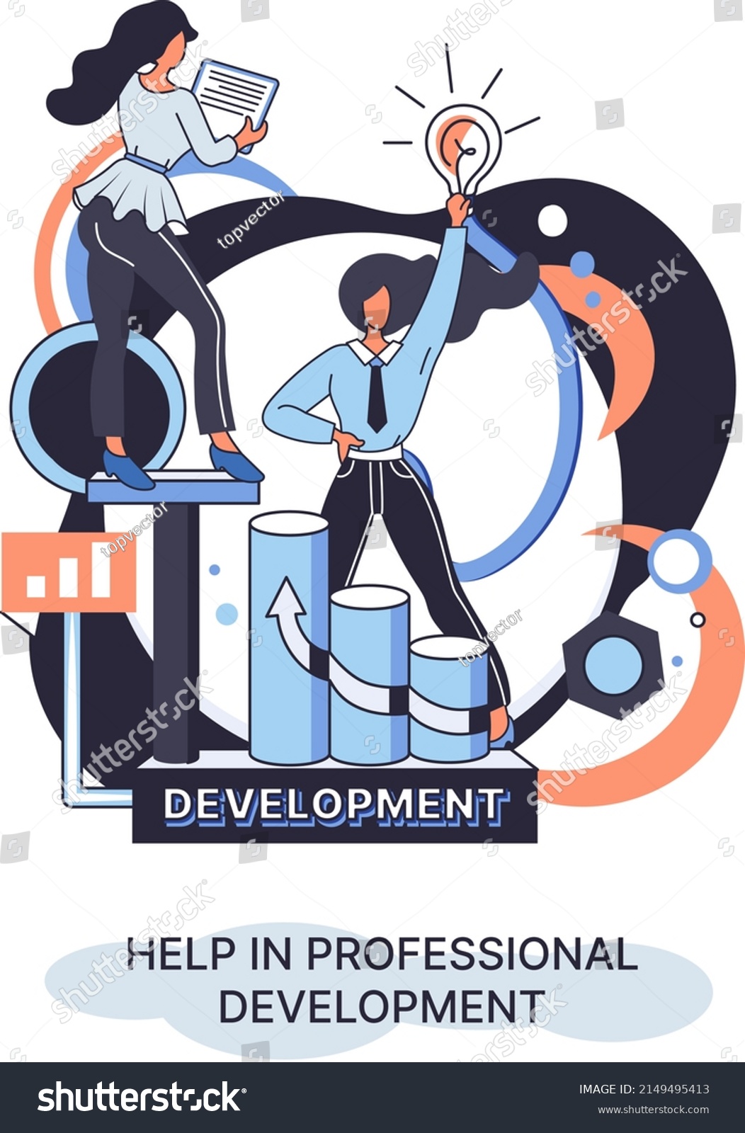 Help Professional Development Metaphor Qualified Employee Stock Vector (Royalty Free) 2149495413 ...