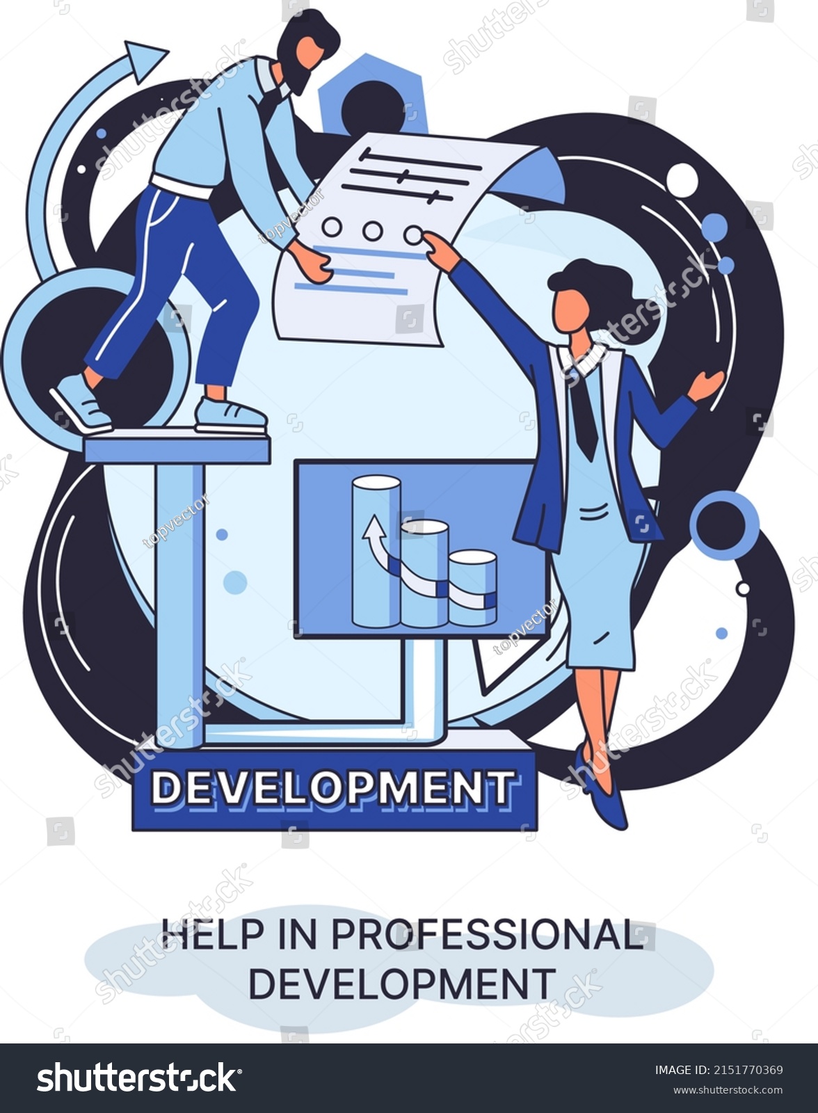 Help Professional Development Metaphor Qualified Employee Stock Vector ...