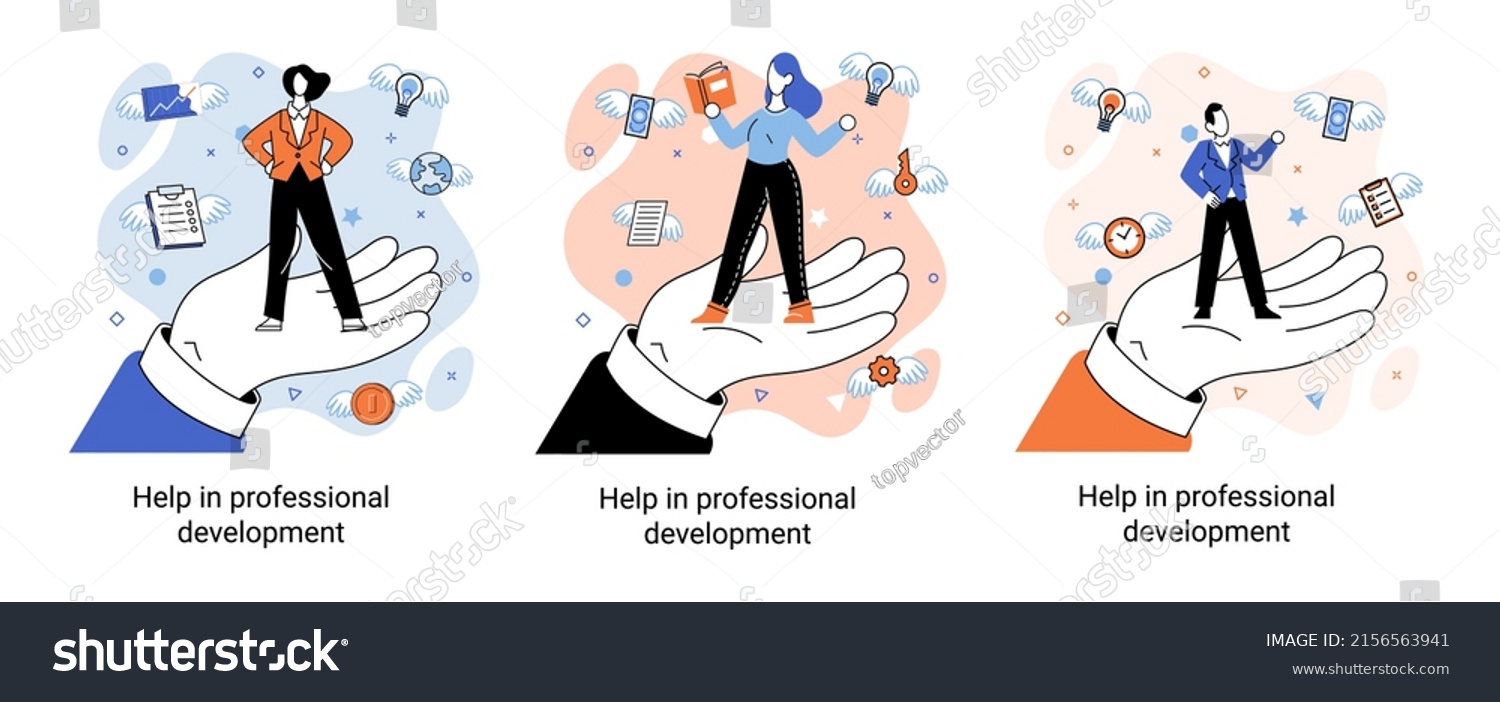 Help Professional Development Metaphor Qualified Employee Stock Vector (Royalty Free) 2156563941 ...