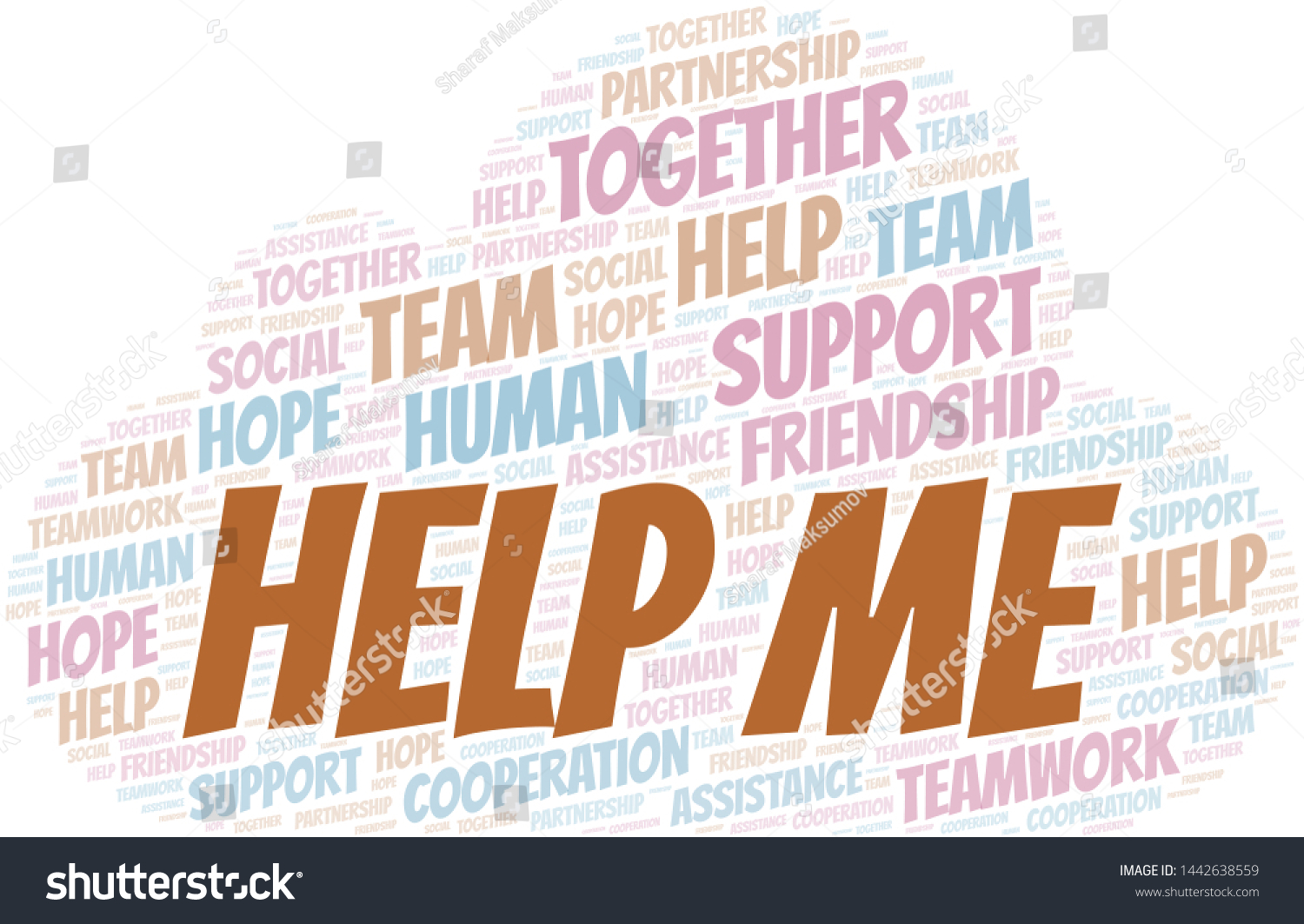 Help Me Word Cloud Vector Made Stock Vector (Royalty Free) 1442638559 ...