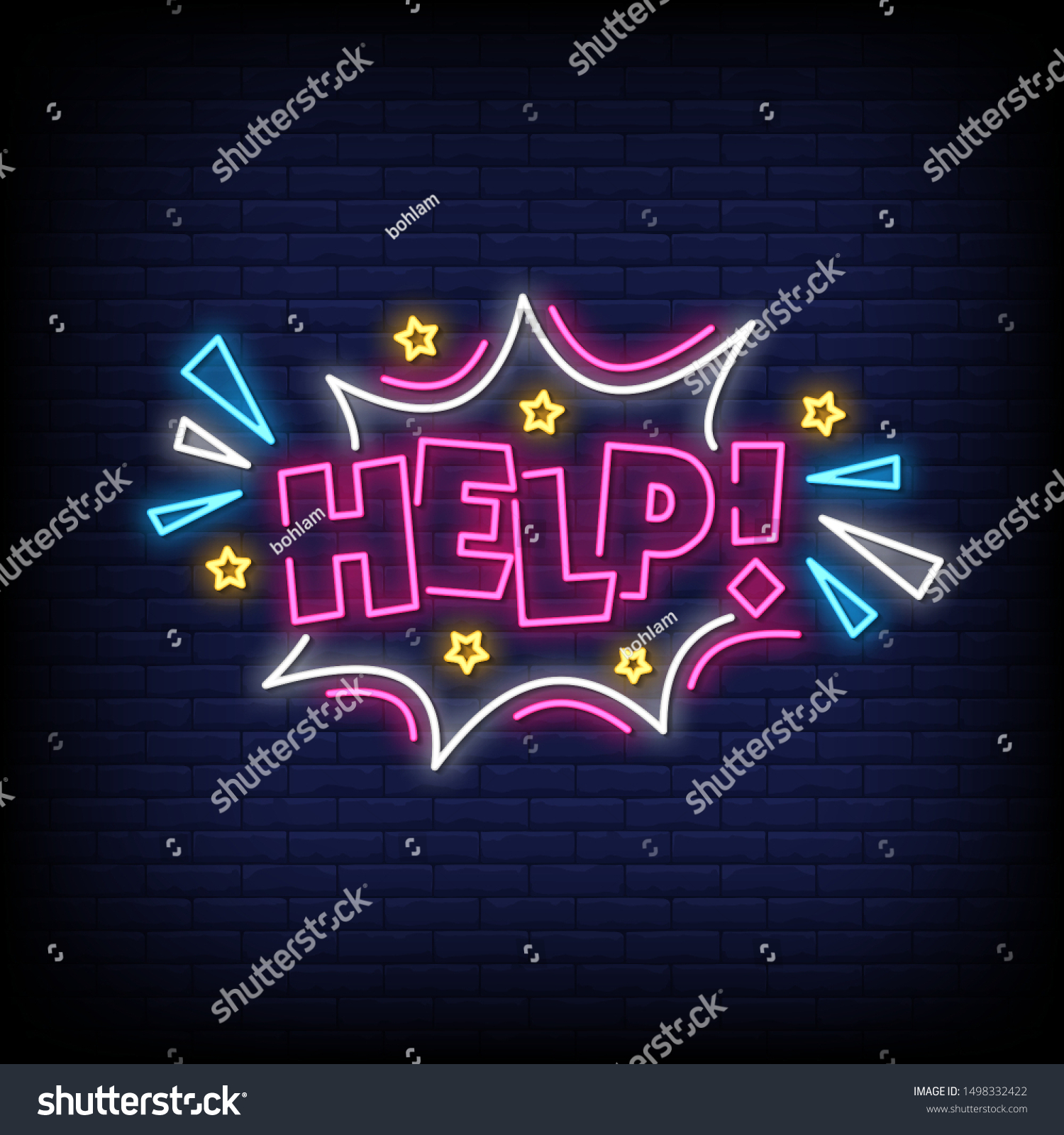 Help Neon Signs Style Text Vector: เวกเตอร์สต็อก (ปลอดค่าลิขสิทธิ์ ...