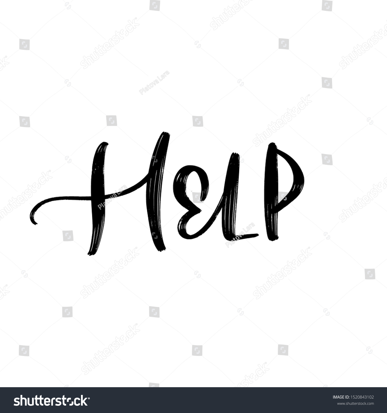 Help Vector Hand Lettering Typography Stock Vector (Royalty Free ...